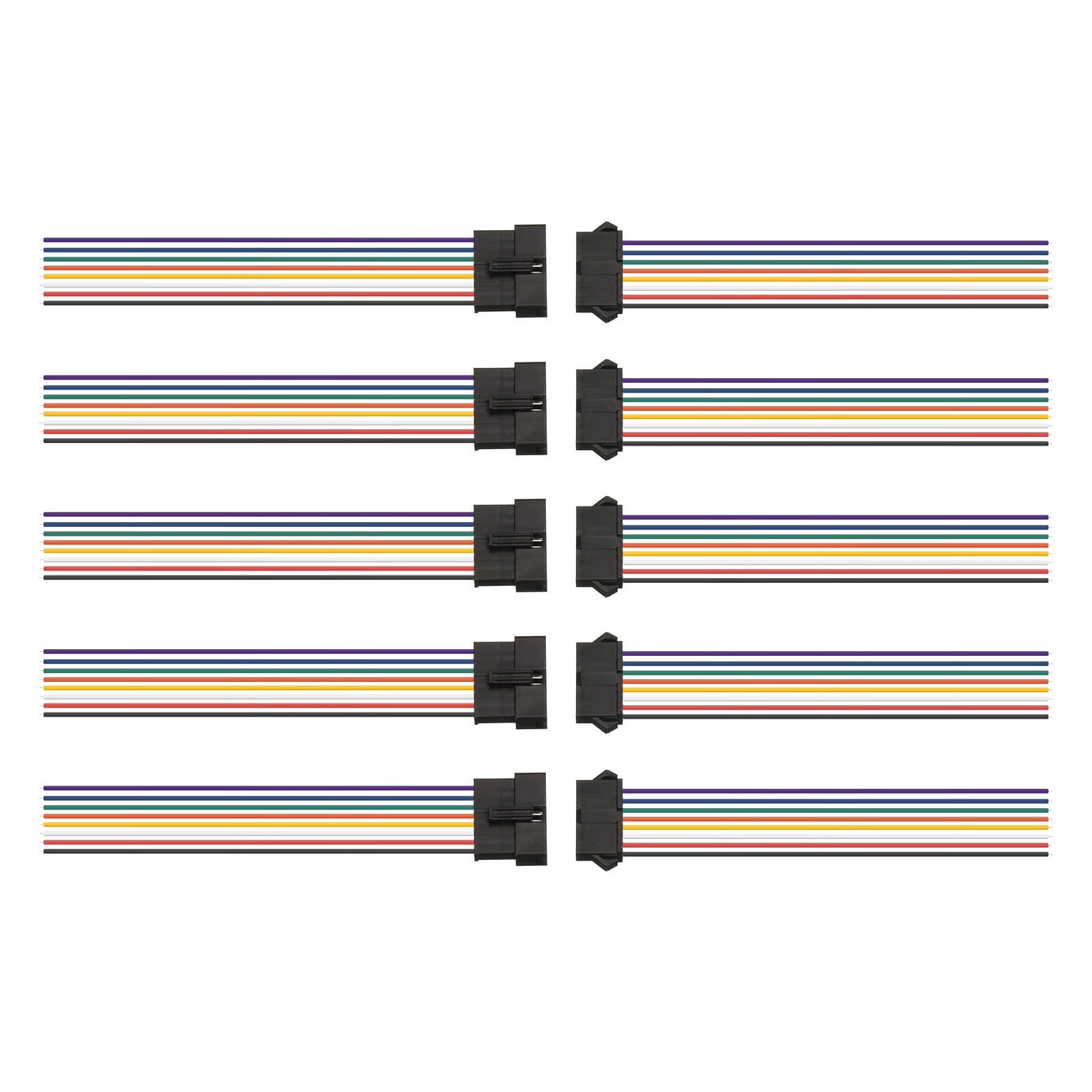 Uxcell 10PCS SM 8Pin Connector Male to Female Plug Electrical Wire 2 ...