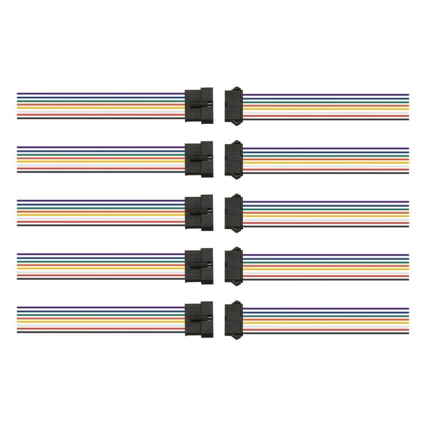 Uxcell 10PCS SM 8Pin Connector Male to Female Plug Electrical Wire 2.54mm Pitch 30CM Terminal ...