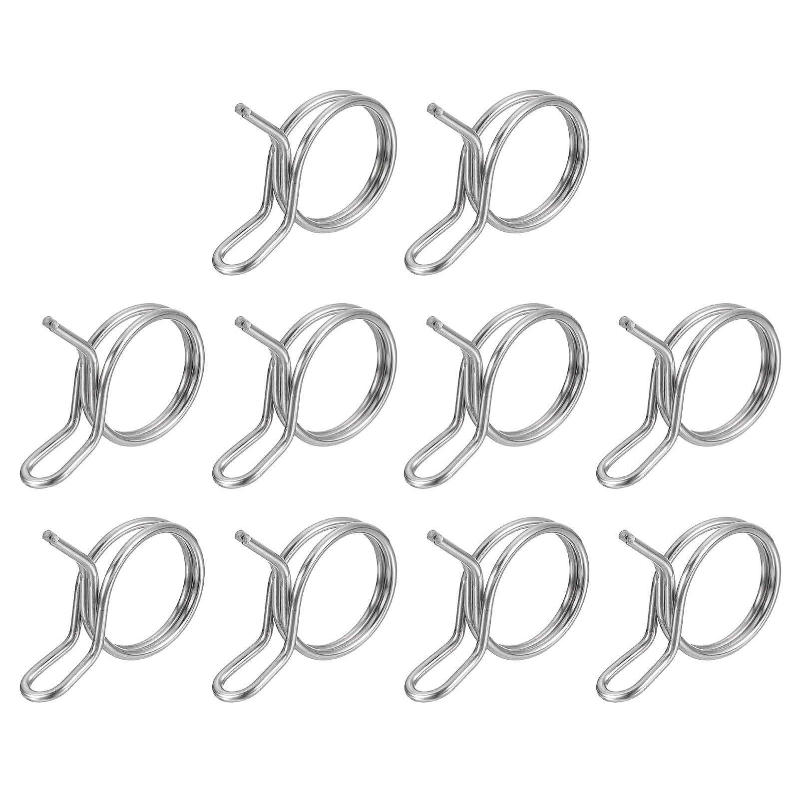Uxcell 10Pack 0.79-0.93 Inch Double Wire Spring Hose Clamp, Adjustable ...
