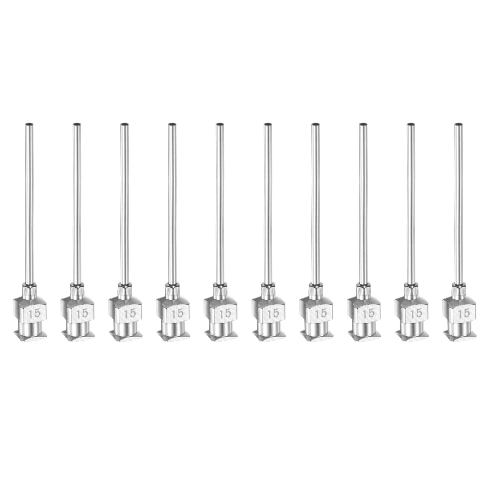 Uxcell 10Pack 15G Stainless Steel Dispensing Needles, 1 1/2" Glue Needle Tube Blunt Tip ...