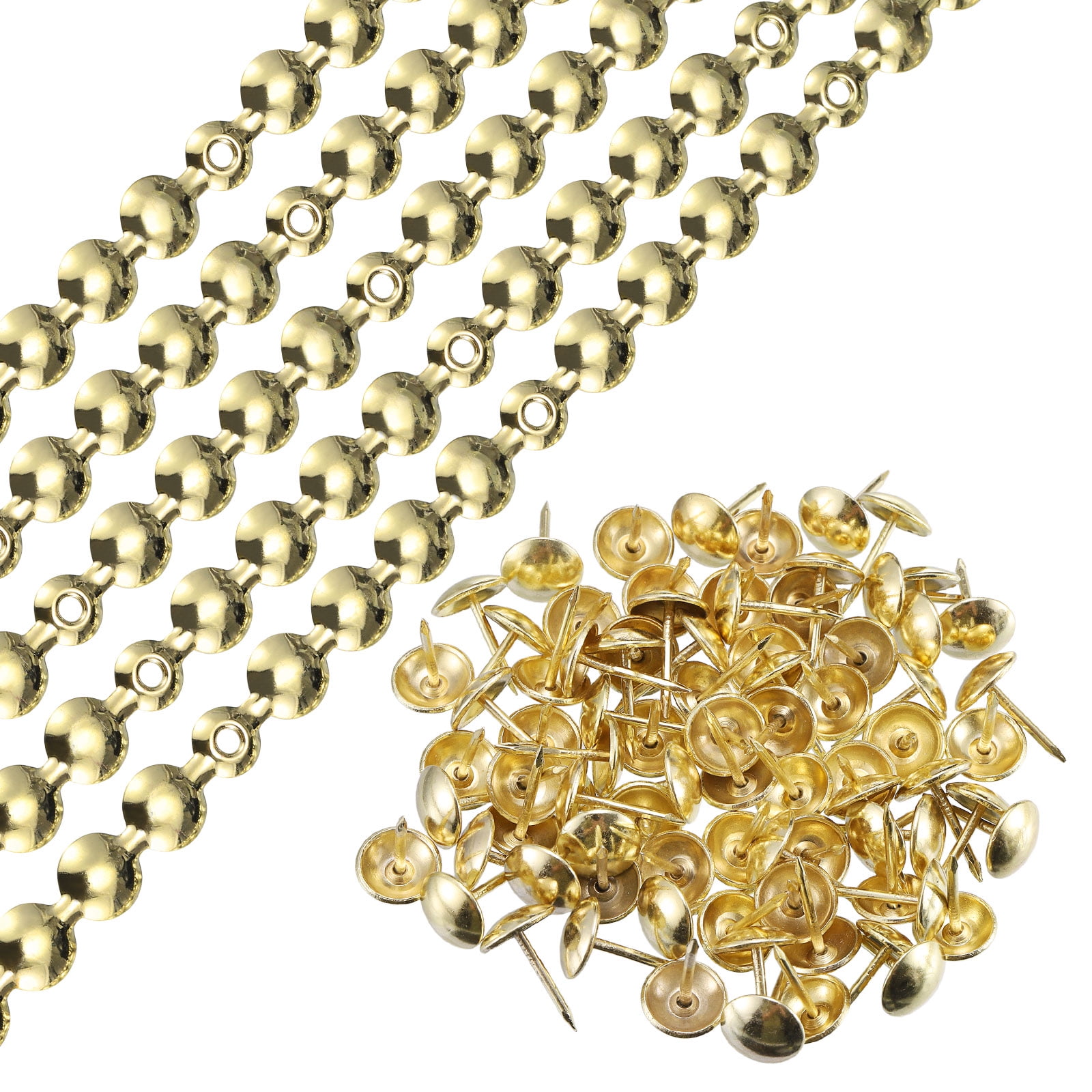 Uxcell 10Pack 1Meter Gold Metal Furniture Decorative Upholstery Tacks ...