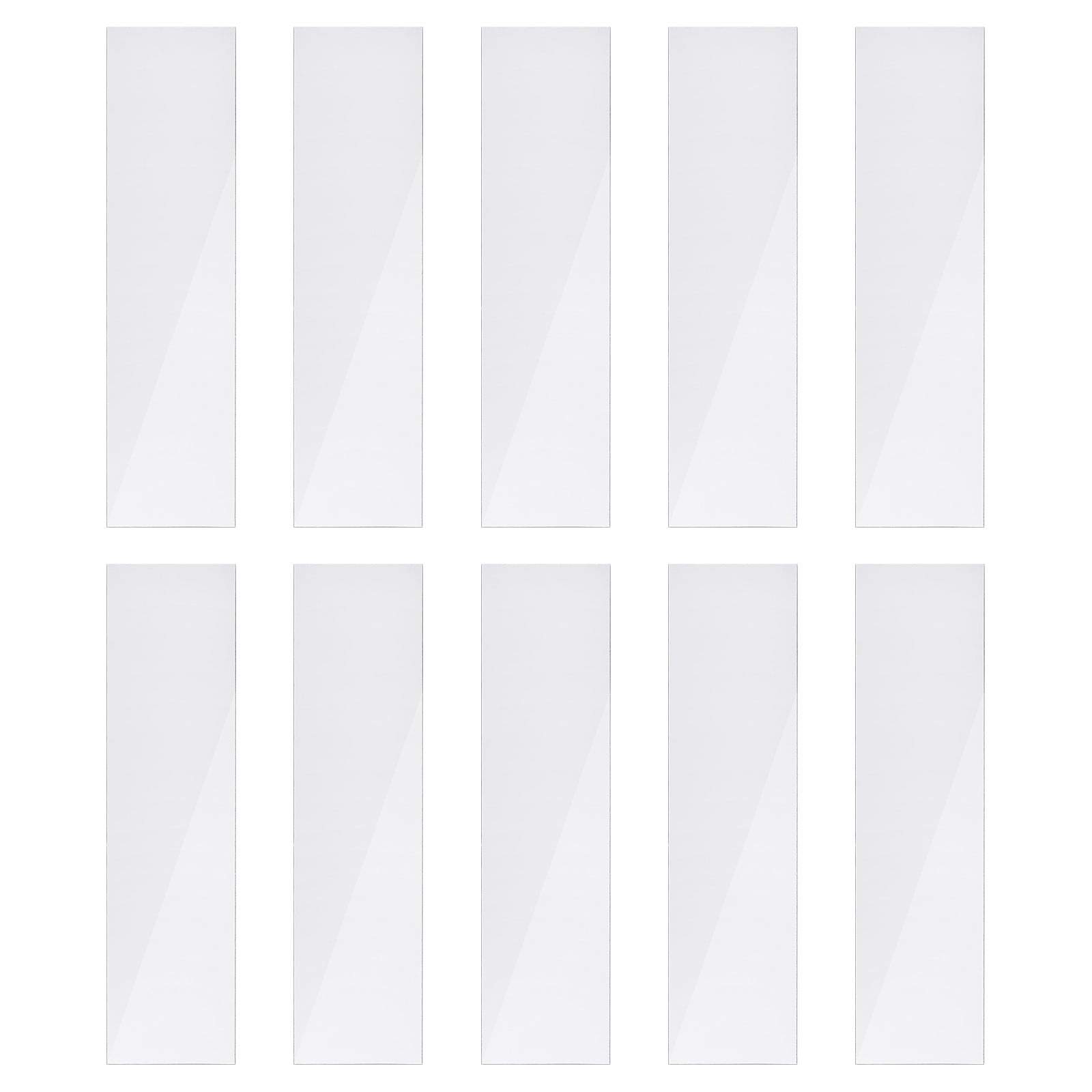 Uxcell 10Pack 2" x 7.9" Self Adhesive Acrylic Strip Mirror Wall Sticker ...