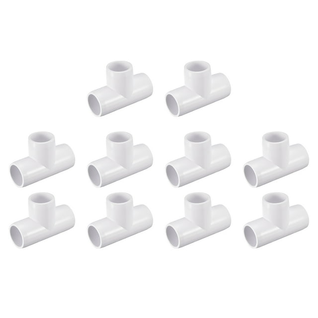 Uxcell 10Pack 3 Way Tee PVC Fittings, 1/2 Inch PVC Pipe Fitting ...