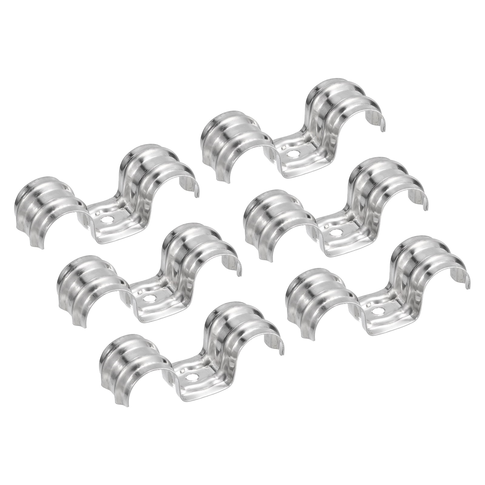 Uxcell 10Pack 5/8 Inch Stainless Steel Double Line Clamps One Hole ...