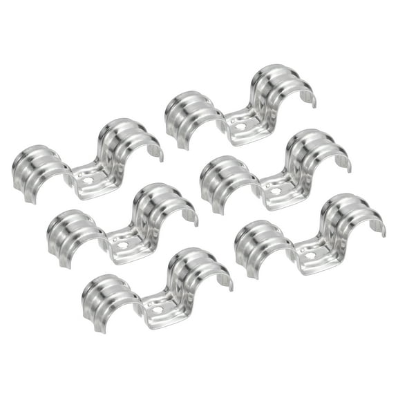 Uxcell 20Pack 1/4" Cable Clamp R Shape Stainless Steel Rubber Cushioned ...