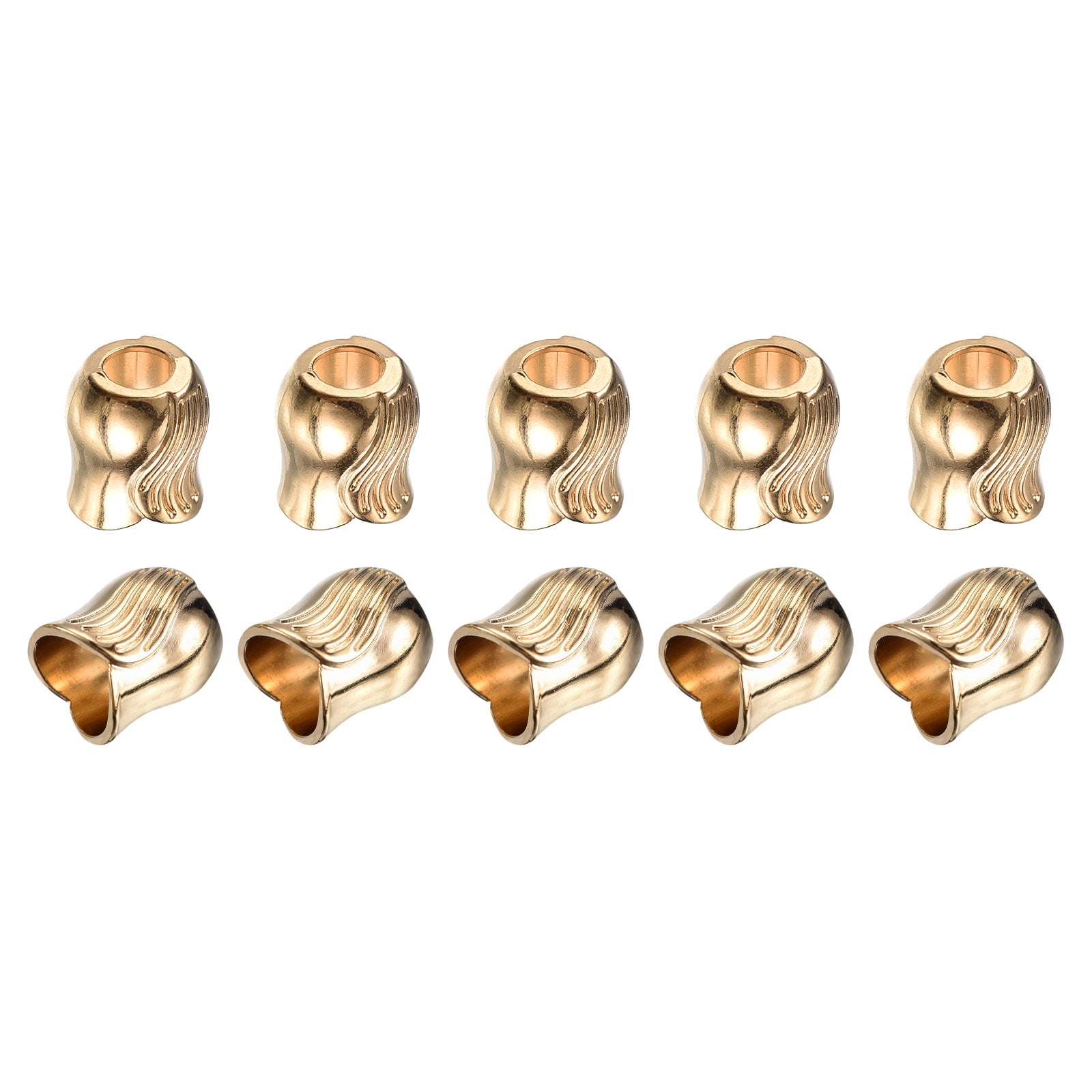 Uxcell 10Pack 5mm Metal Bell Stopper Conical Cord Ends Lock Fastener ...