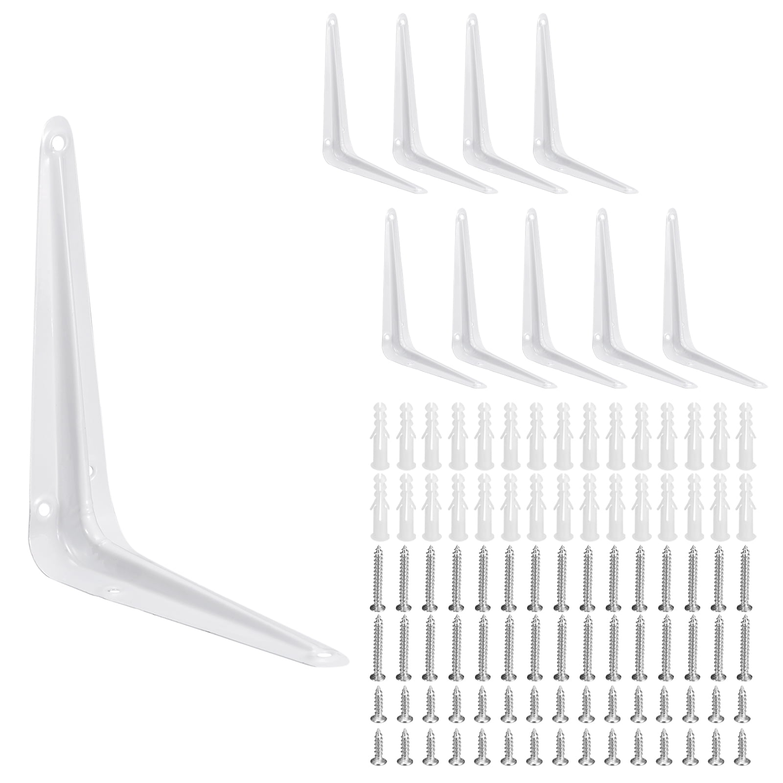 Uxcell 10Pack 6 x 5 Inch Shelf Bracket Metal L Brackets Floating Shelf ...