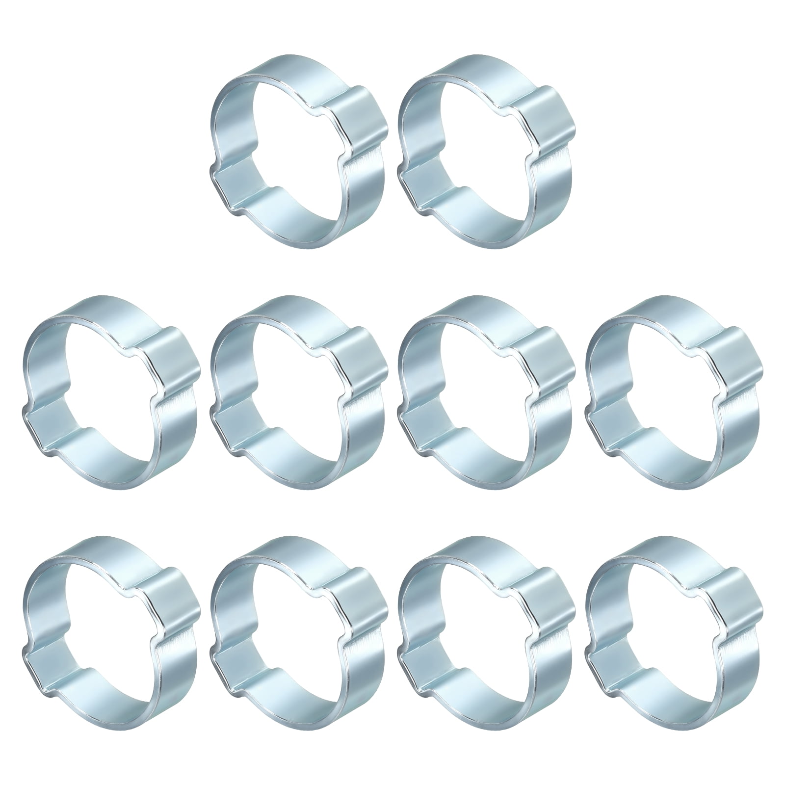 Uxcell 10Pack Galvanized Steel Double Ear Hose Clamps, Adjustable Range ...