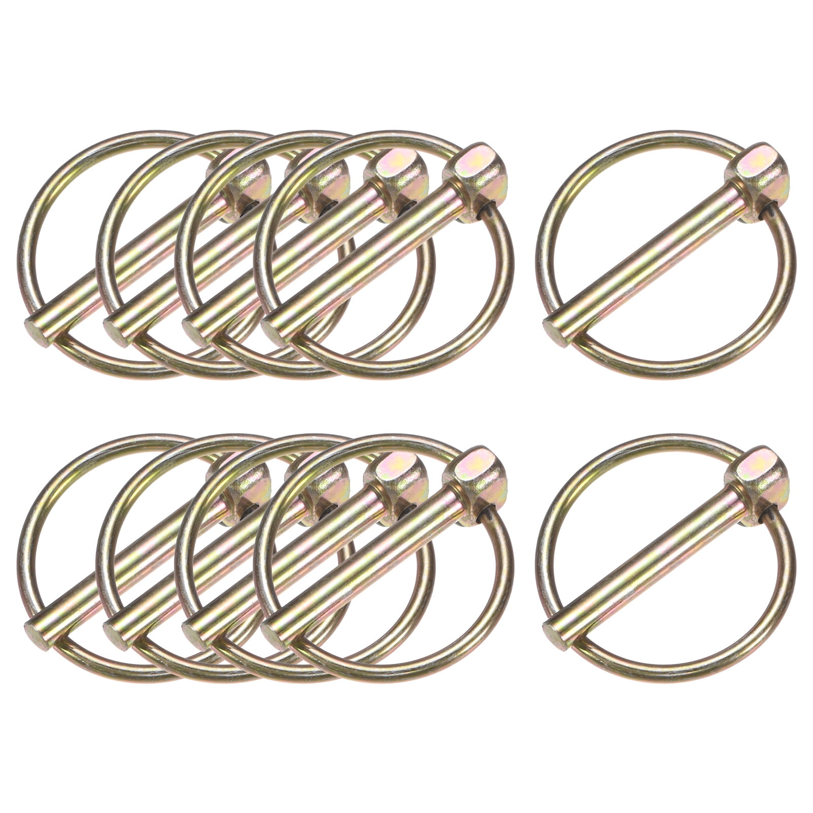Uxcell 10Pack Linch Pin with Ring, 4.5x30mm Carbon Steel Lynch Trailer ...