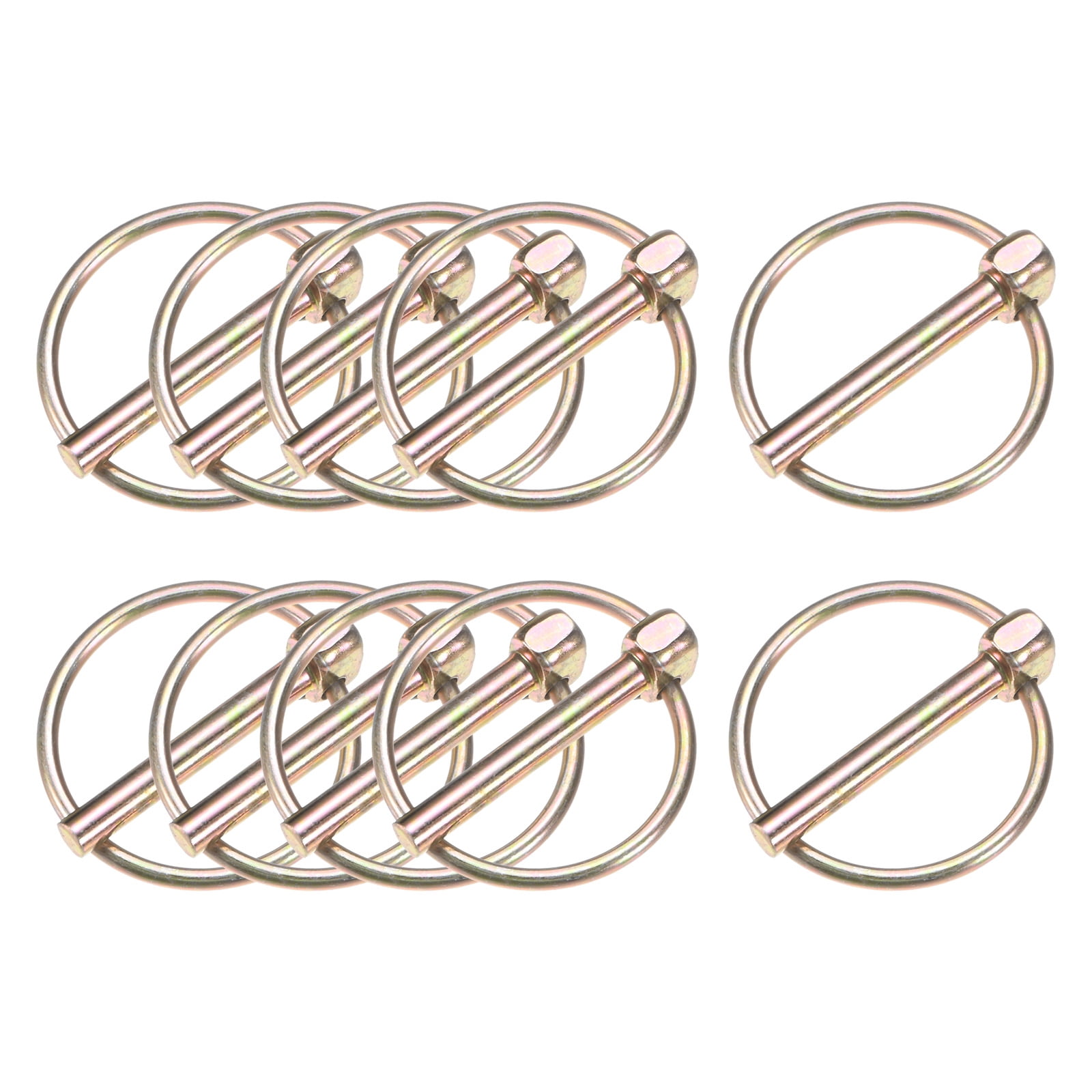 Uxcell 10Pack Linch Pin with Ring, 4.5x32mm Carbon Steel Lynch Trailer ...