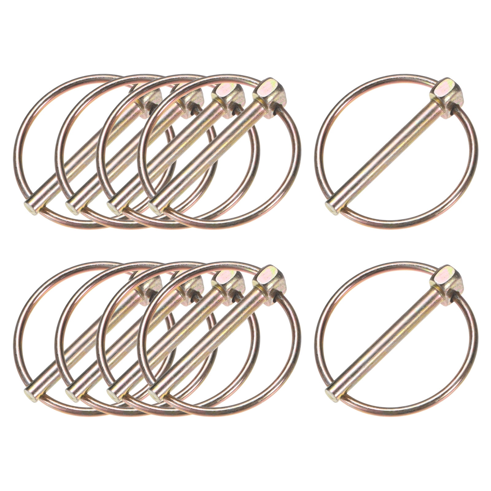 Uxcell 10Pack Linch Pin with Ring, 4.5x38mm Carbon Steel Lynch Trailer ...