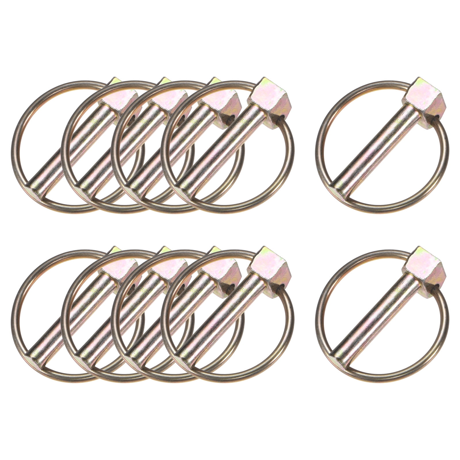 Uxcell 10Pack Linch Pin with Ring, 6x30mm Carbon Steel Lynch Trailer ...