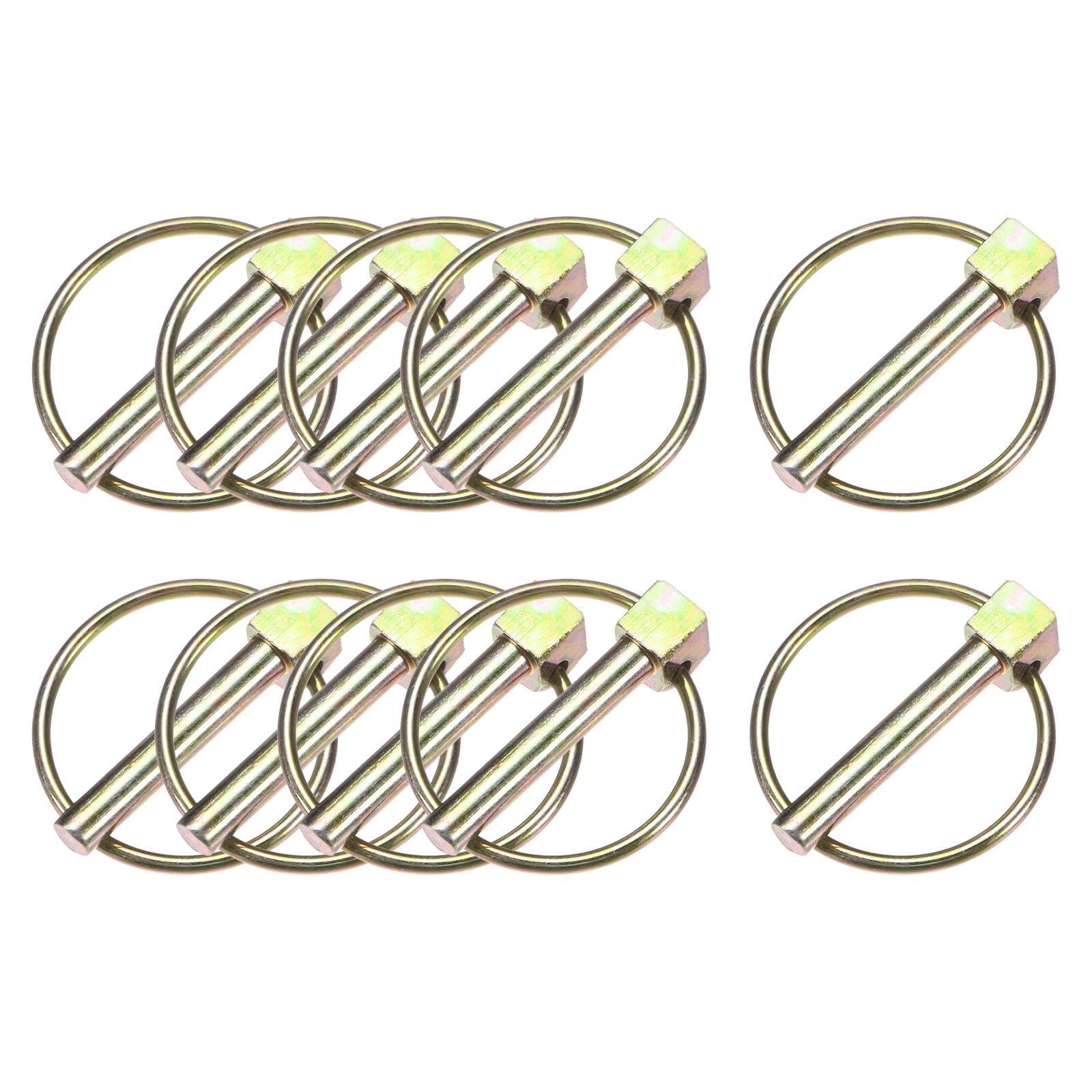 Uxcell 10Pack Linch Pin with Ring, 6x35mm Carbon Steel Lynch Trailer ...