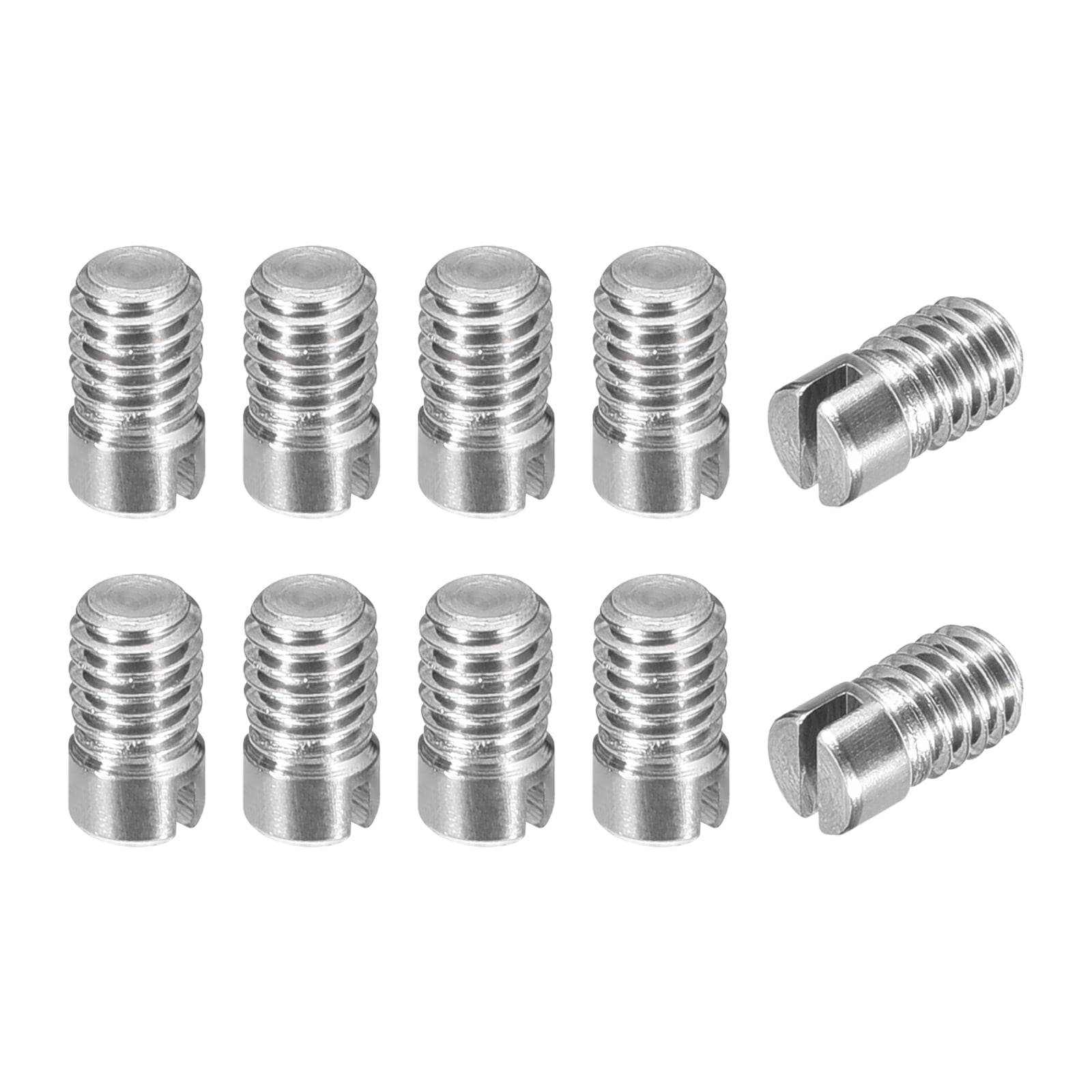 Uxcell 10Pack M4 x 6mm Slotted Cylindrical Pin 304 Stainless Steel ...