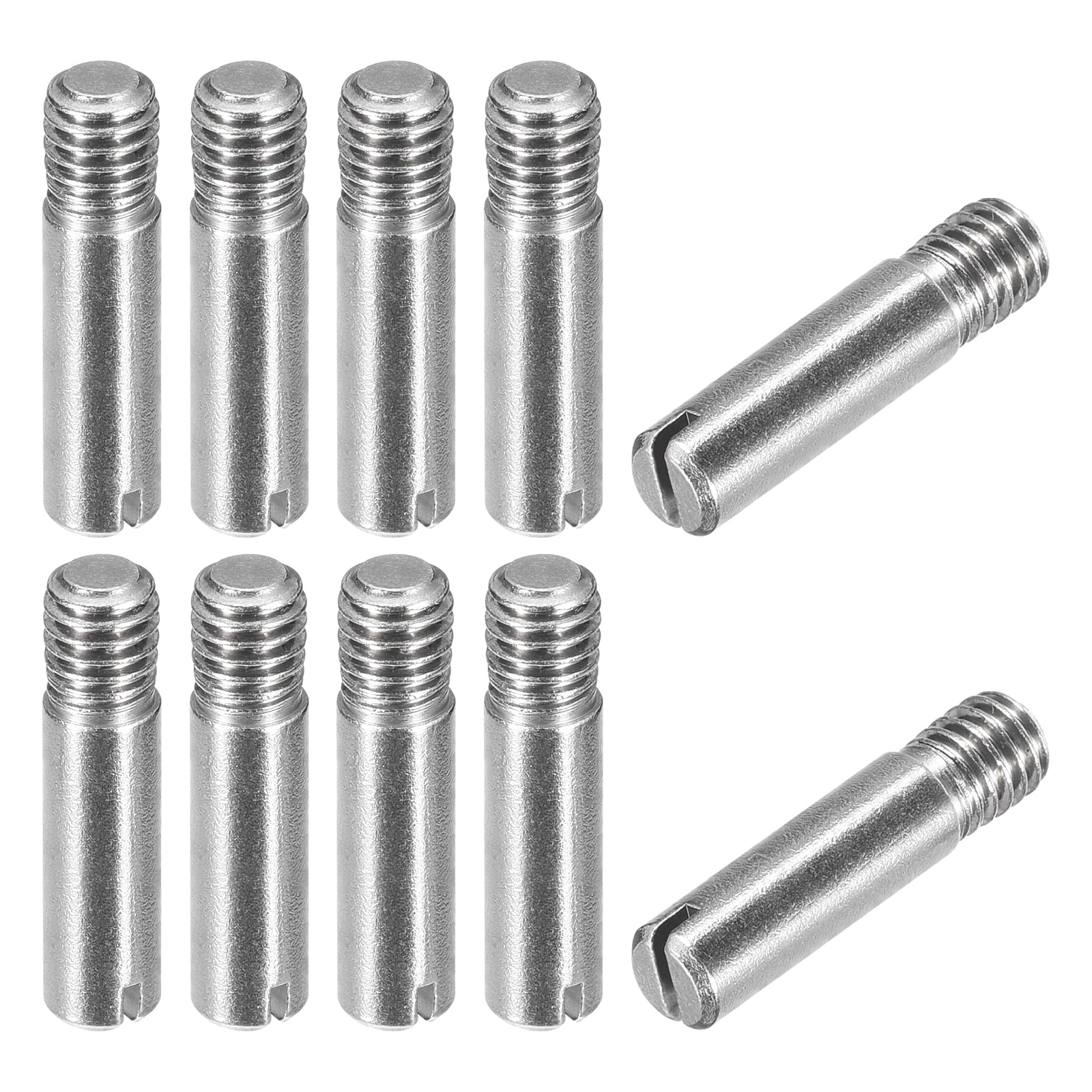 Uxcell 10Pack M6 x 25mm Slotted Cylindrical Pin 304 Stainless Steel ...