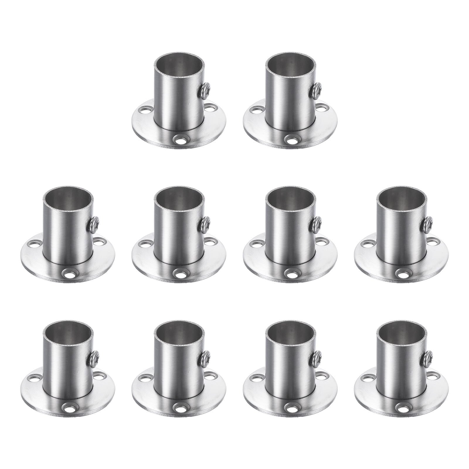 Uxcell 10Pack Stainless Steel Closet Rod Flange Holder, 3/4 Inch Dia ...