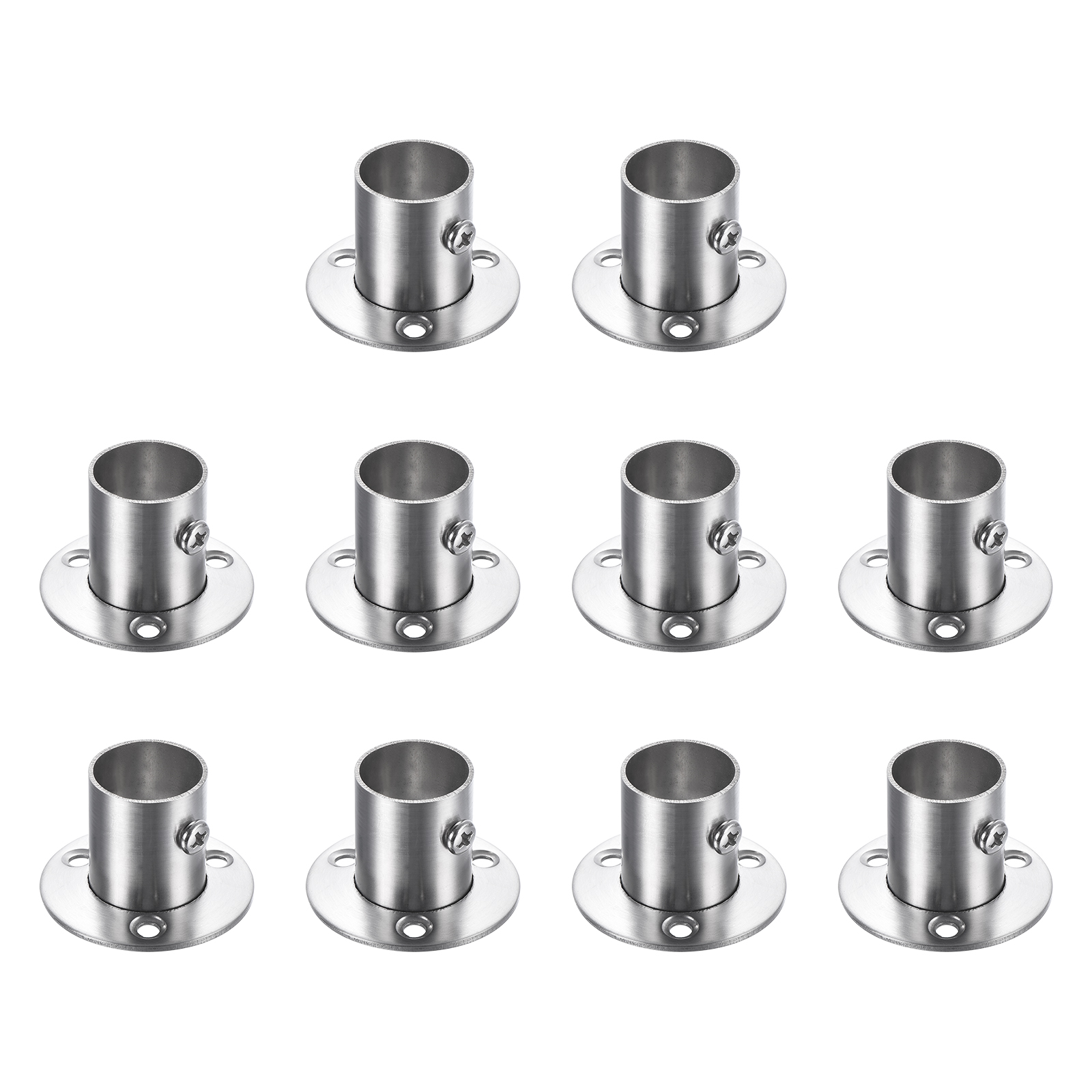 Uxcell 10Pack Stainless Steel Closet Rod Flange Holder, 7/8 Inch Dia ...
