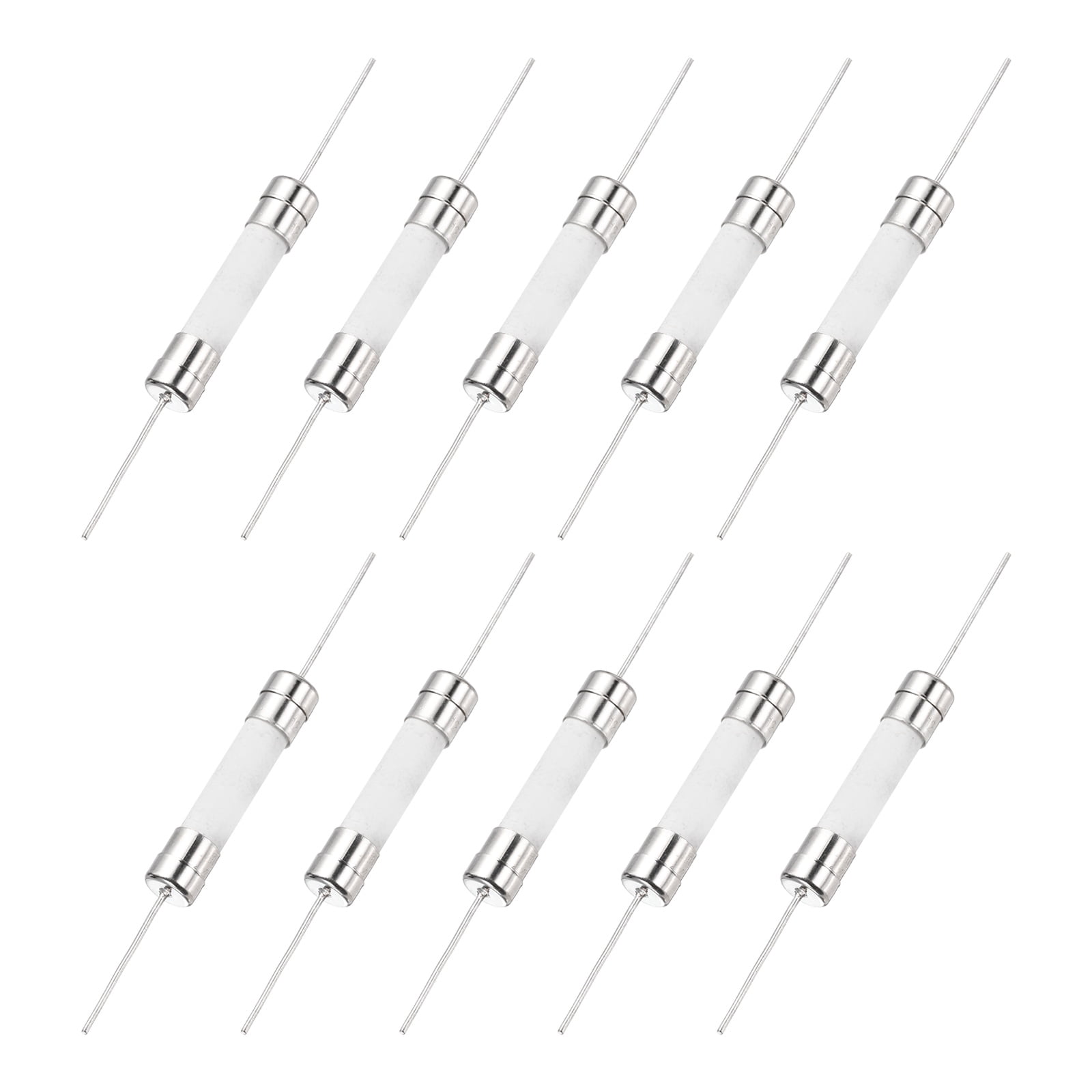 Uxcell 10Pcs 250V Axial Fuse, 6x30mm Mini Slow Blow Ceramic Fuses for ...