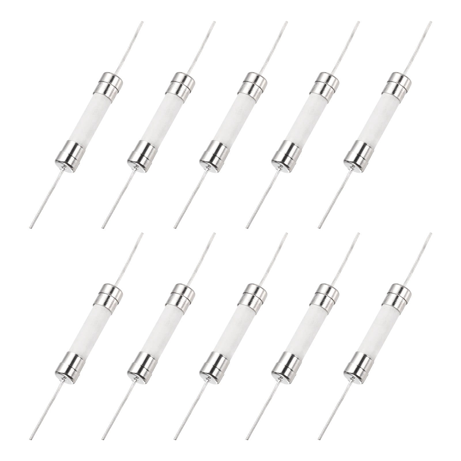 Uxcell 10Pcs 250V Axial Fuse, 6x30mm Mini Slow Blow Ceramic Fuses for ...