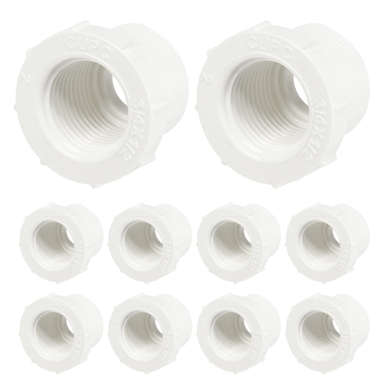 Uxcell 10Pcs 3/4" NPT Male x 1/2" NPT Female Threaded UPVC Reducer ...