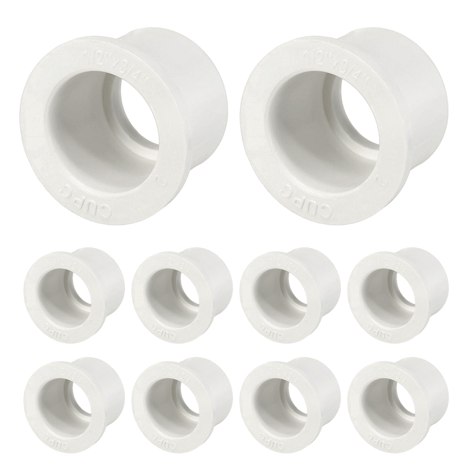 Uxcell 10Pcs 3/4"x1/2" UPVC Reducer Bushing Fitting, SCH40 (Socket x ...