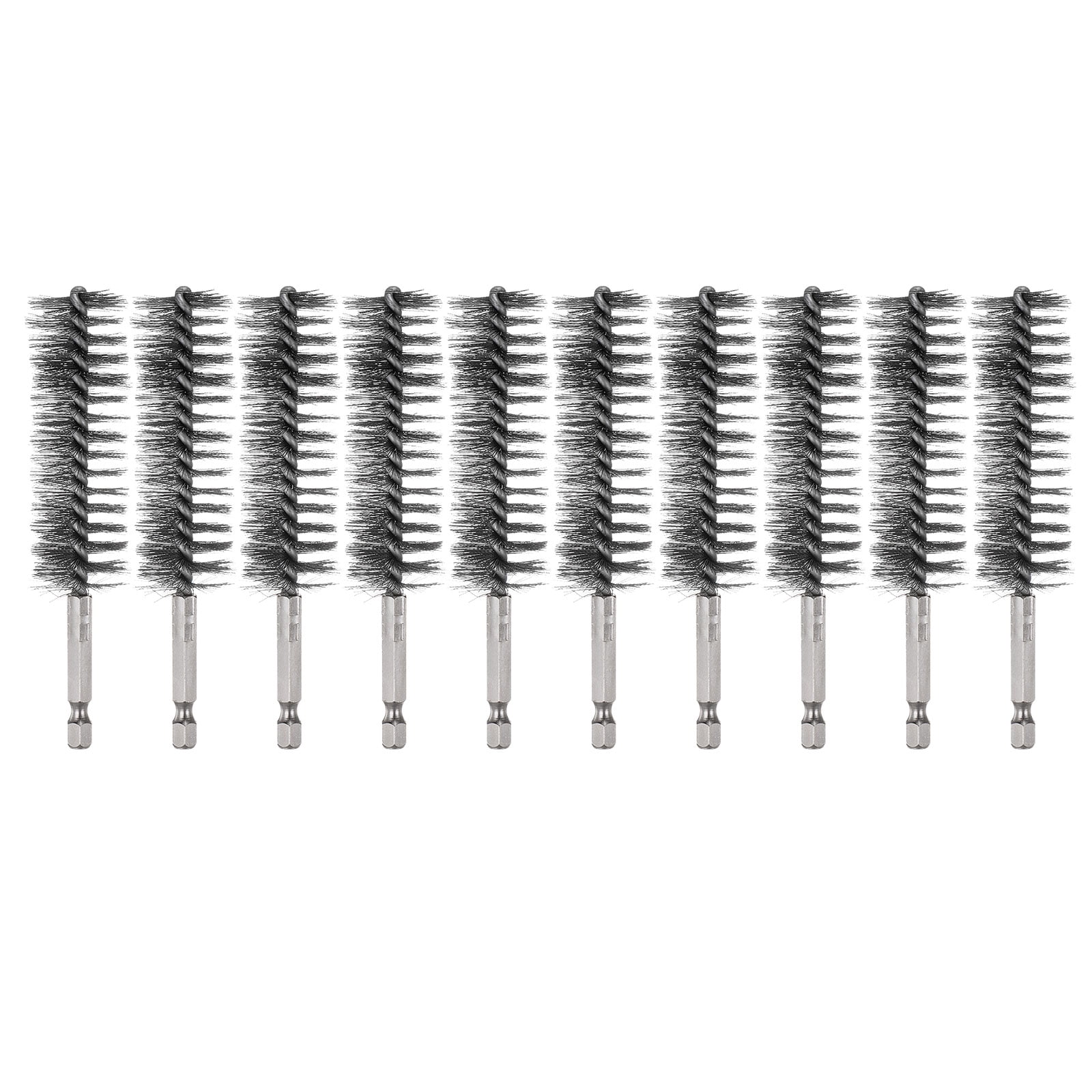 Uxcell 10Pcs 304 Stainless Steel Bore Brush 25mm Dia 4.5" Long Cleaning ...