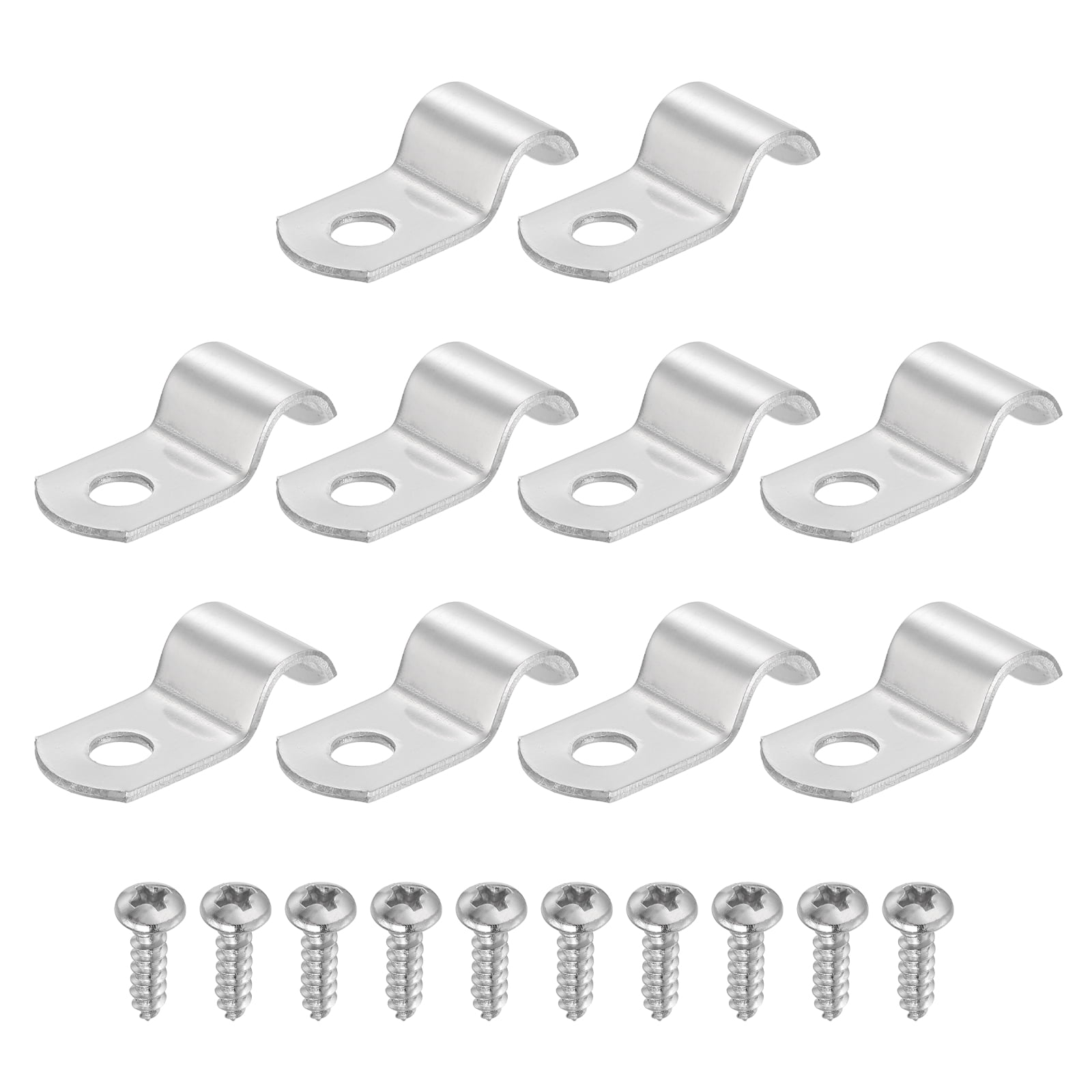 Uxcell 10Pcs 5/16" Pipe Strap, 1 Hole Pipe Clamp 304 Stainless Steel ...