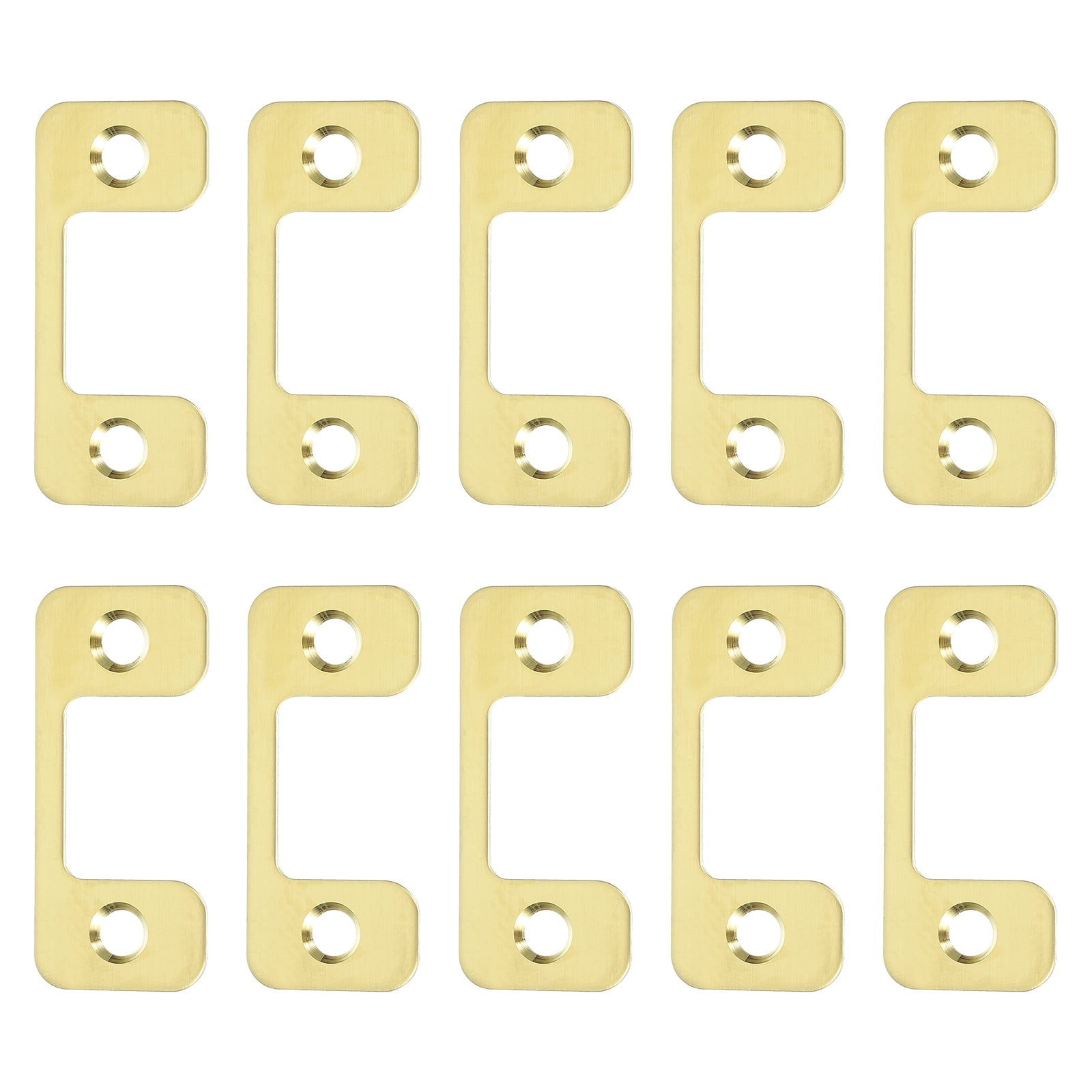 Uxcell 10Pcs 57mm x 26mm Stainless Steel Deadbolt Strike Plate, Gold ...