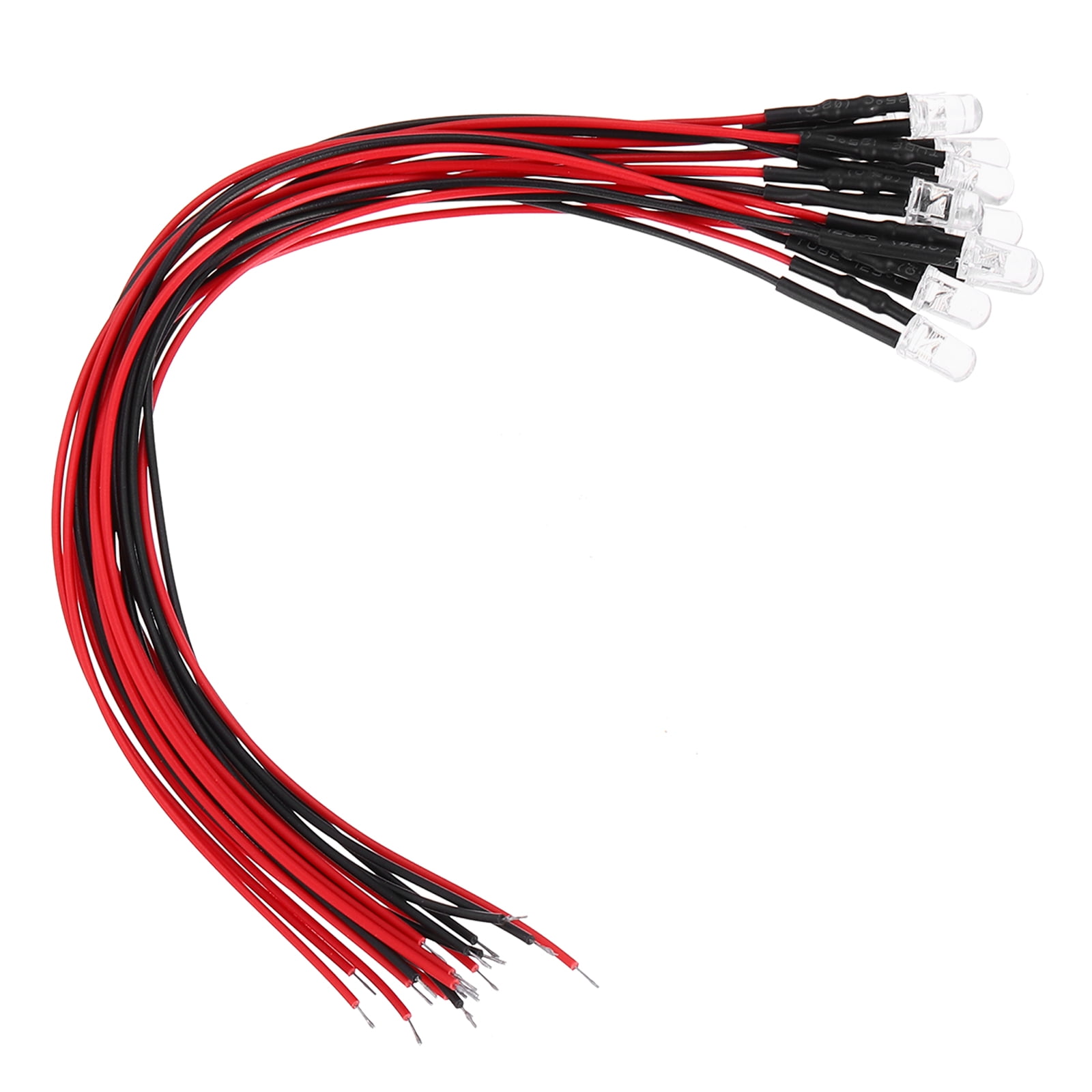 Uxcell 10Pcs 5mm Pre Wired LED, Yellow DC3-6V Clear Lens, Light ...