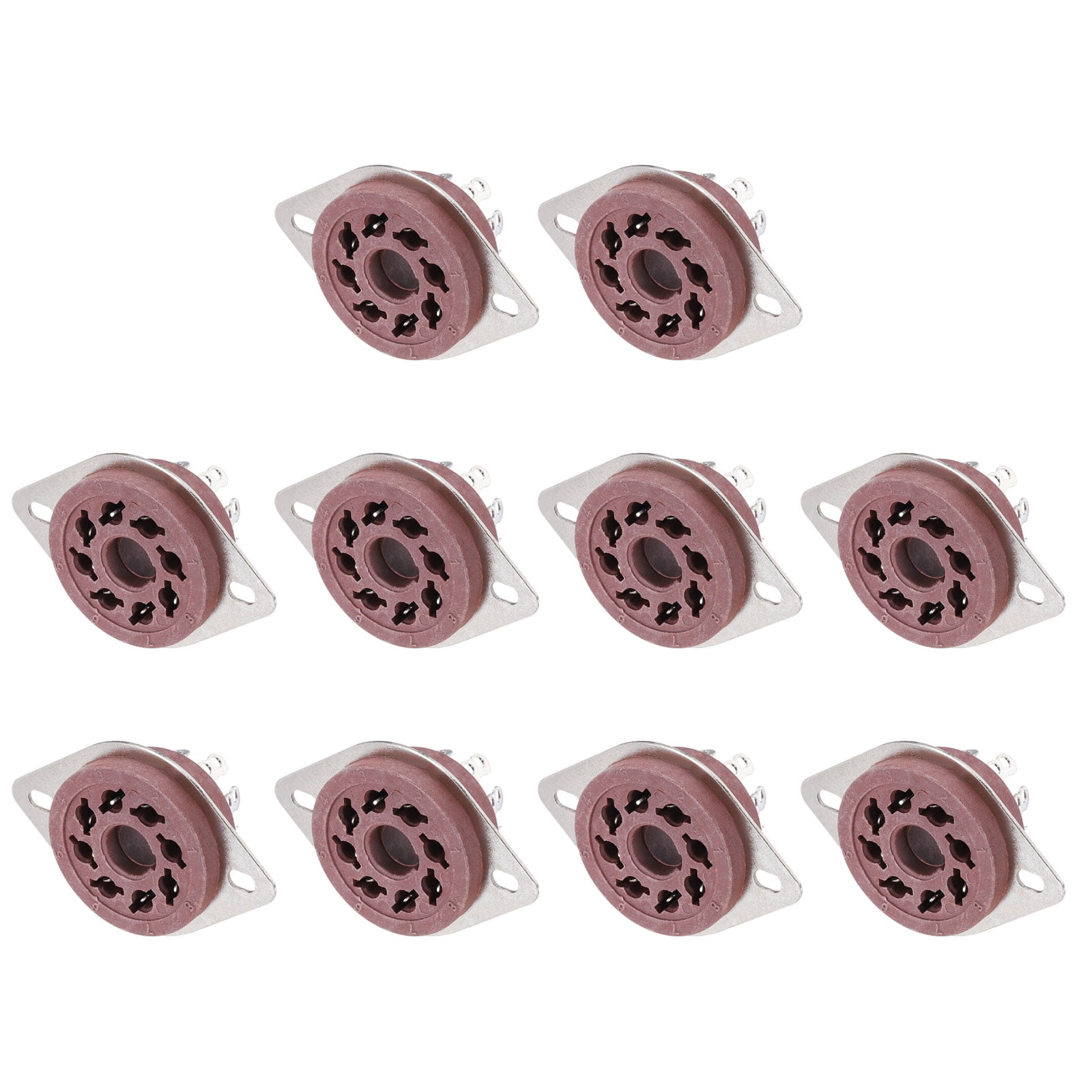 Uxcell 10Pcs 8 Pin Tube Socket Bakelite Tube Socket,Vacuum Tube Protect ...