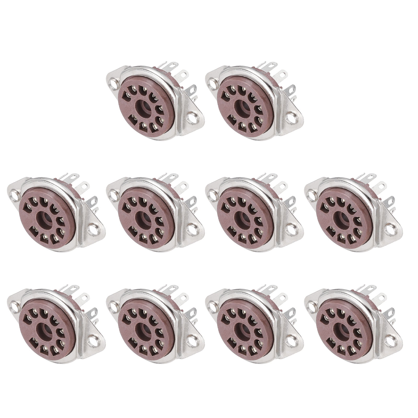 Uxcell 10Pcs 9 Pin Tube Socket Bakelite Tube Socket,Vacuum Tube Protect ...