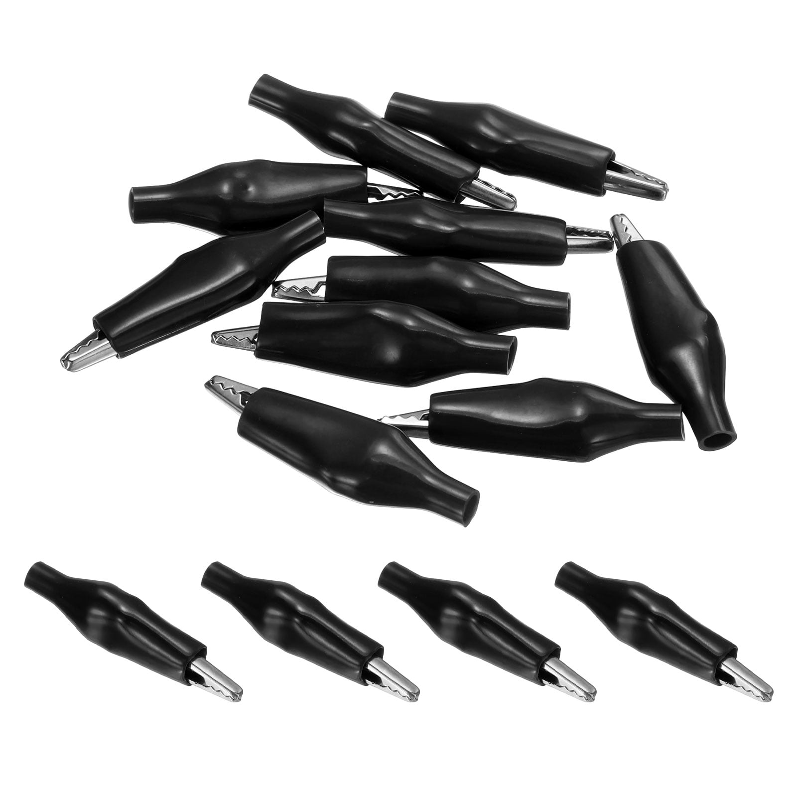 Uxcell 10Pcs Alligator Clips 24mm Small Steel Insulated Electrical Test ...