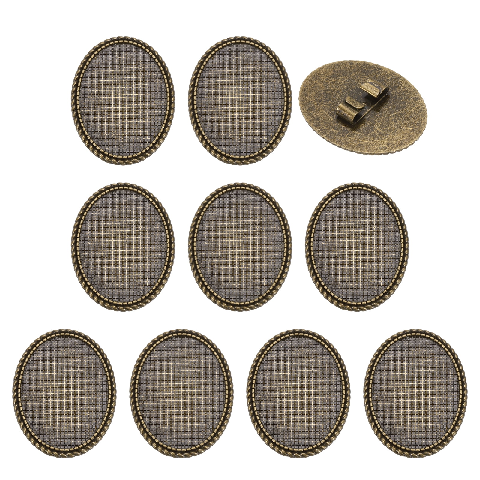 Uxcell 10Pcs Bolo Tie Buckle, Oval Vintage Blank Slide Clasp, Style 1 ...