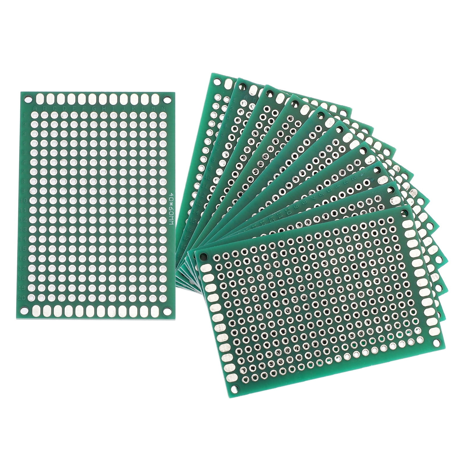 Uxcell 10Pcs Breadboard Solderable 60mm x 40mm Green Circuit PCB Board ...