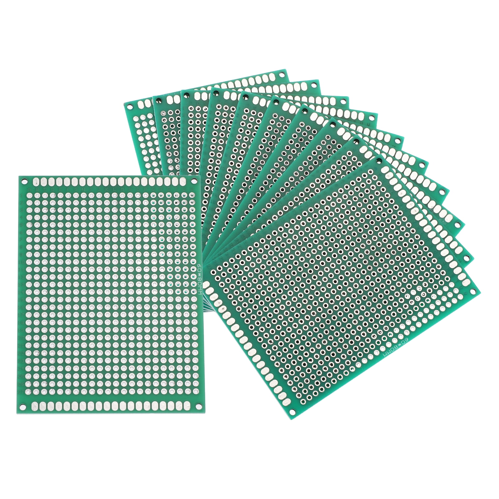 Uxcell 10Pcs Breadboard Solderable 80mm x 60mm Green Circuit PCB Board ...
