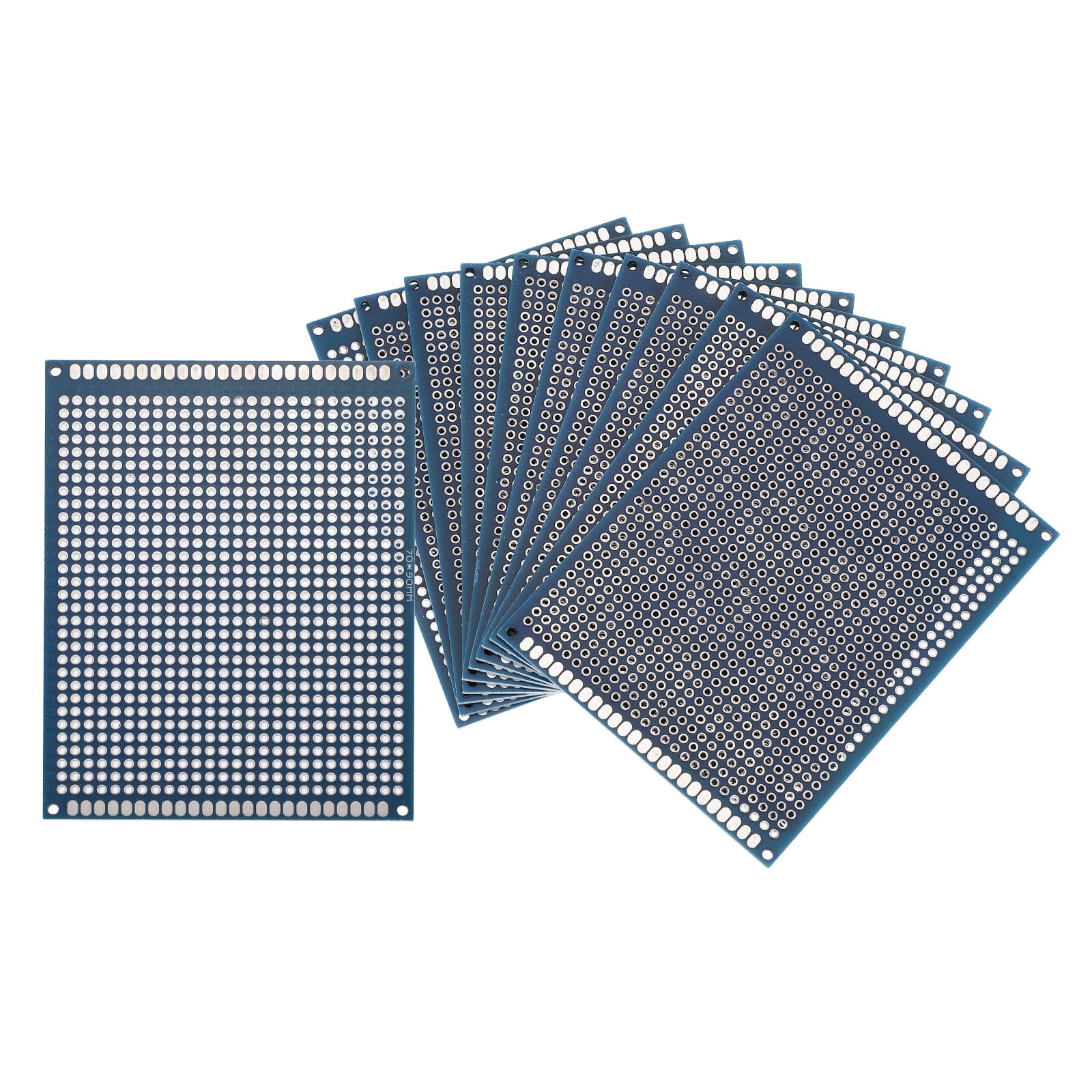 Uxcell 10Pcs Breadboard Solderable 90mm x 70mm Blue Circuit PCB Board ...