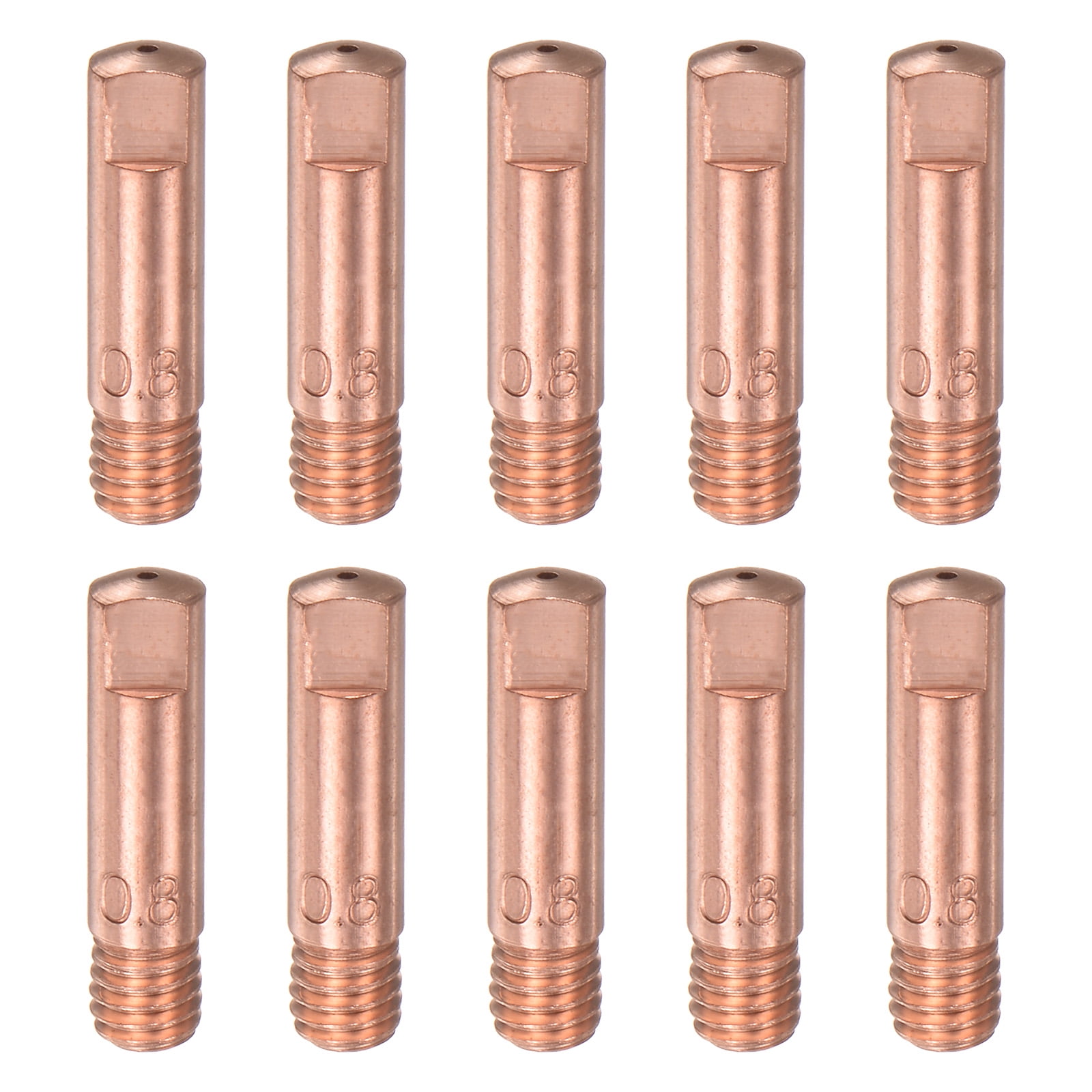 Uxcell 10Pcs Contact Tips .030" (0.8mm) Bore Diameter M6 MIG Welder Tips Copper Consumable for ...
