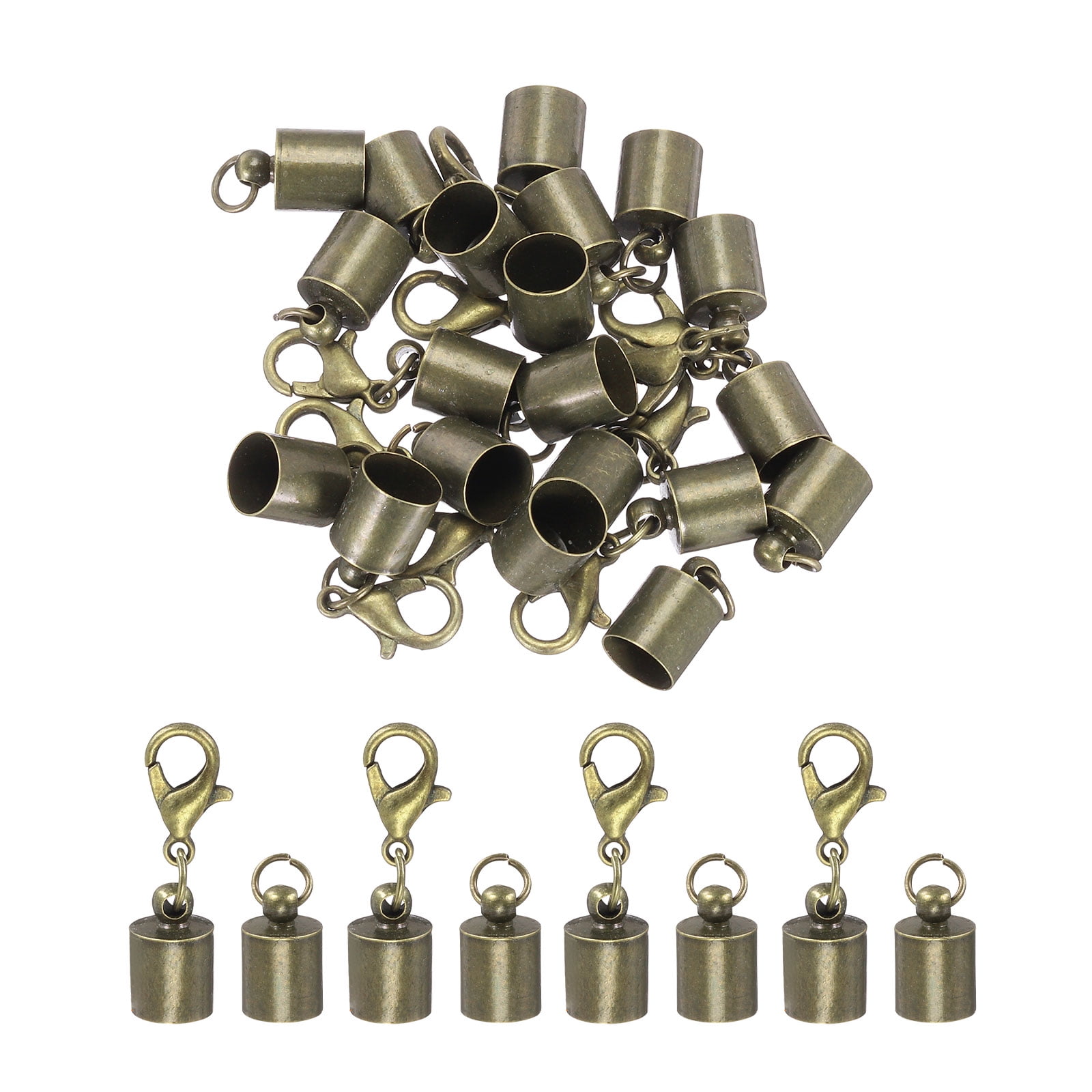 Uxcell 10Pcs Cord End Caps, 6.5mm End Caps Barrel Beads Kumihimo End ...