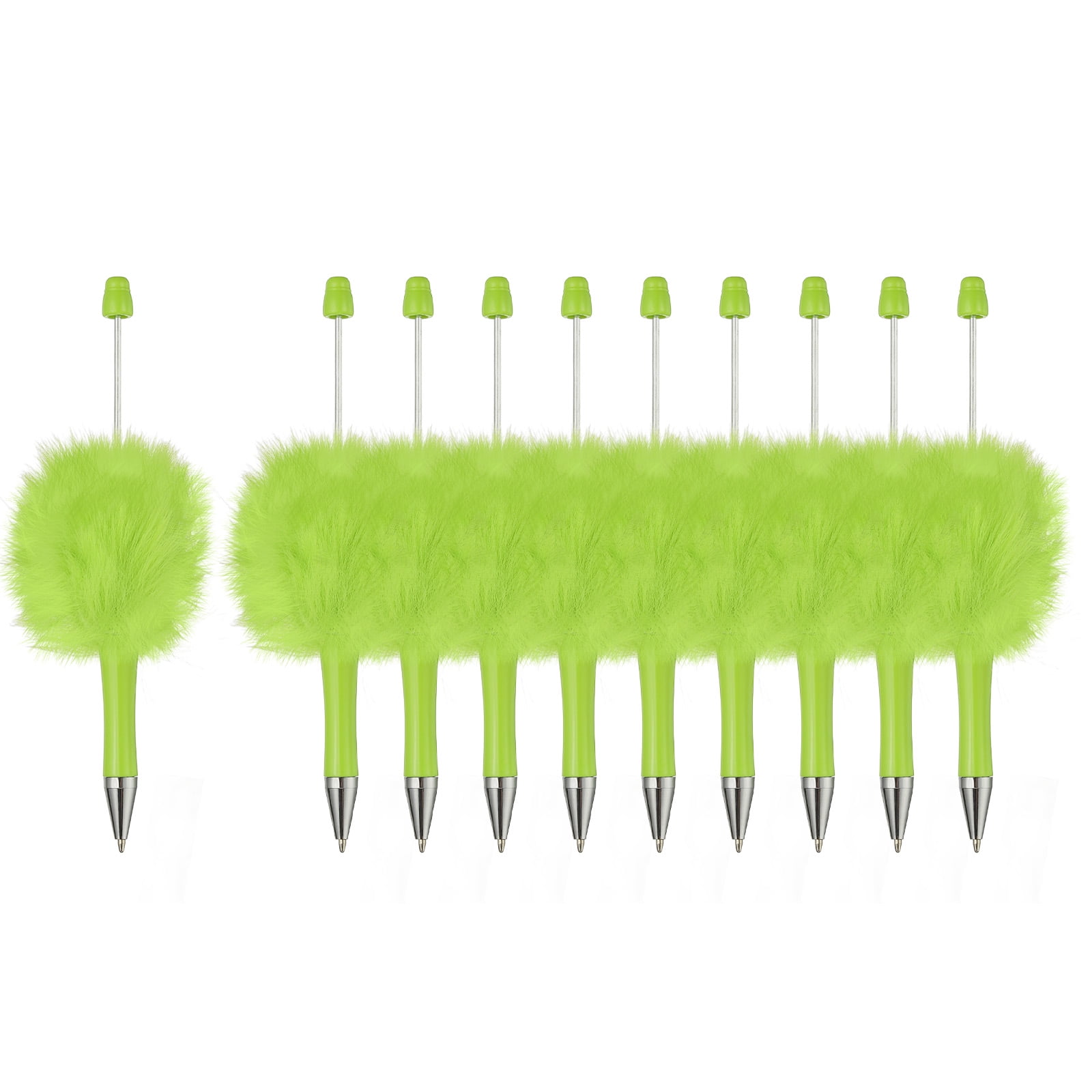 Uxcell 10Pcs Fluffy Beadable Pens, Plush Fuzzy Plastic Bead Pen Bead ...