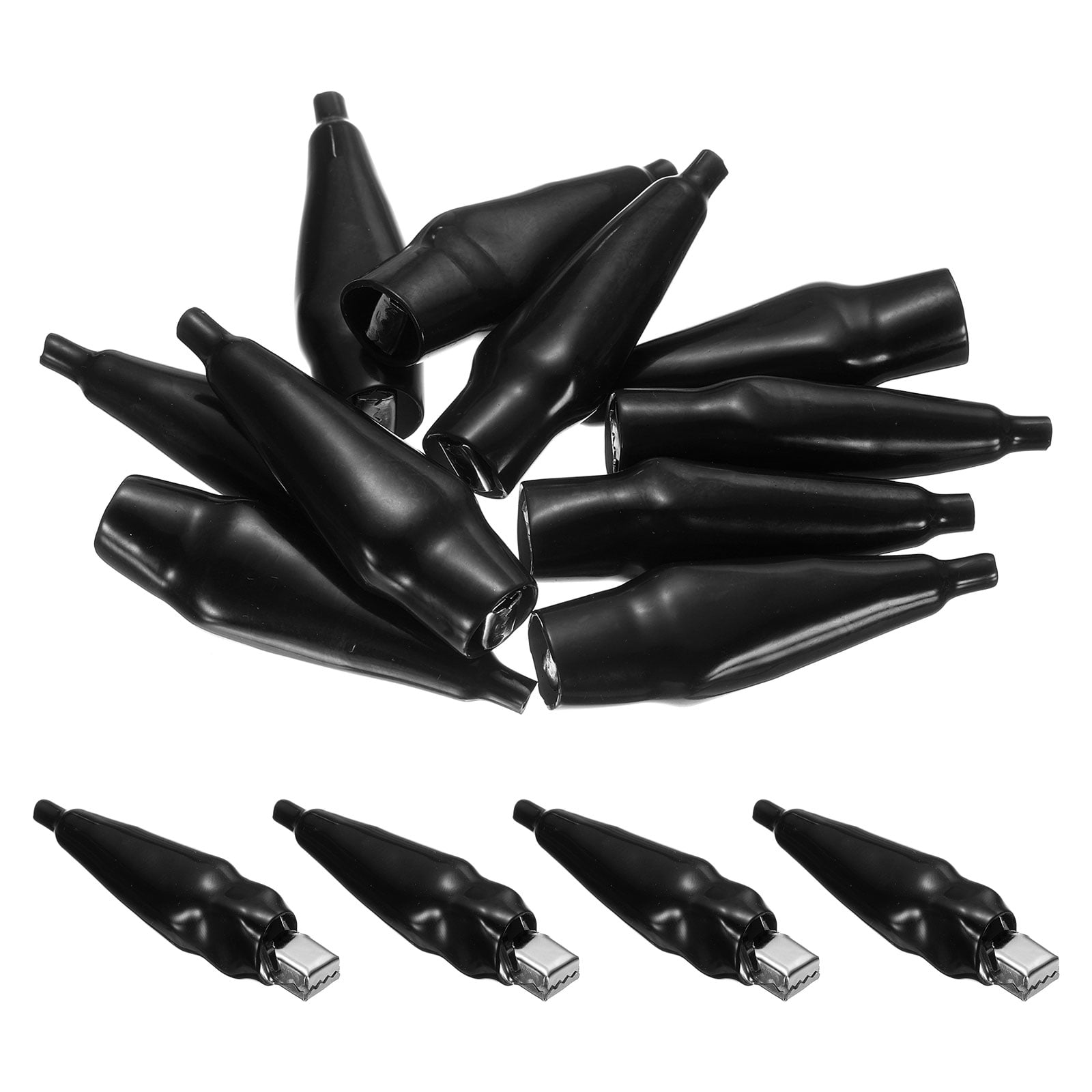 Uxcell 10Pcs Insulated Alligator Clips 53mm 10A Electrical Test Spring ...