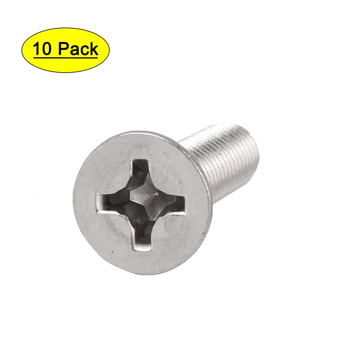 Uxcell 10Pcs M6x25mm 316 Stainless Steel Flat Head Phillips Machine Screws Fasteners - Walmart.com