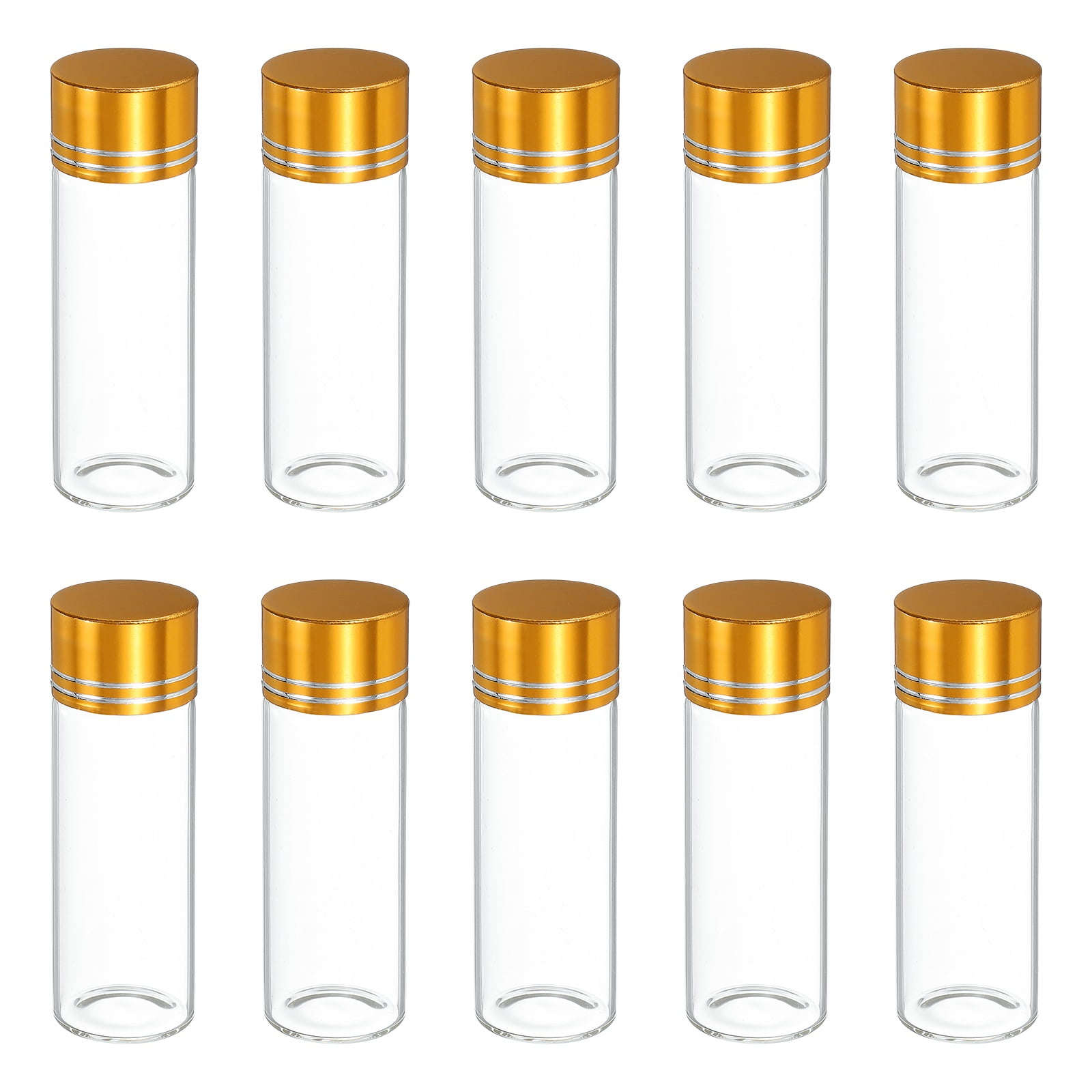 Uxcell 10Pcs Mini Glass Bottles with Lids, 12ml Small Clear Bottles ...