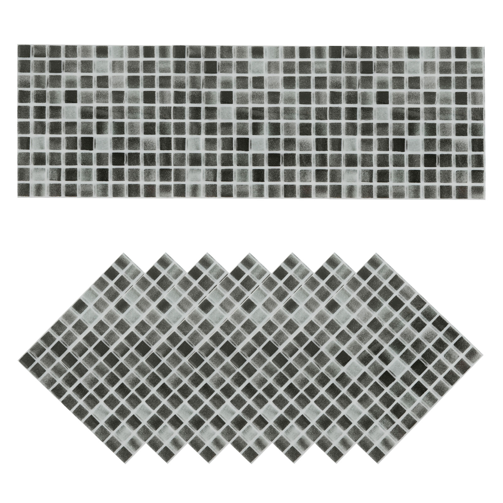 Uxcell 10Pcs Mosaic Tile Stickers, 10x10cm Wallpaper Self-Adhesive ...