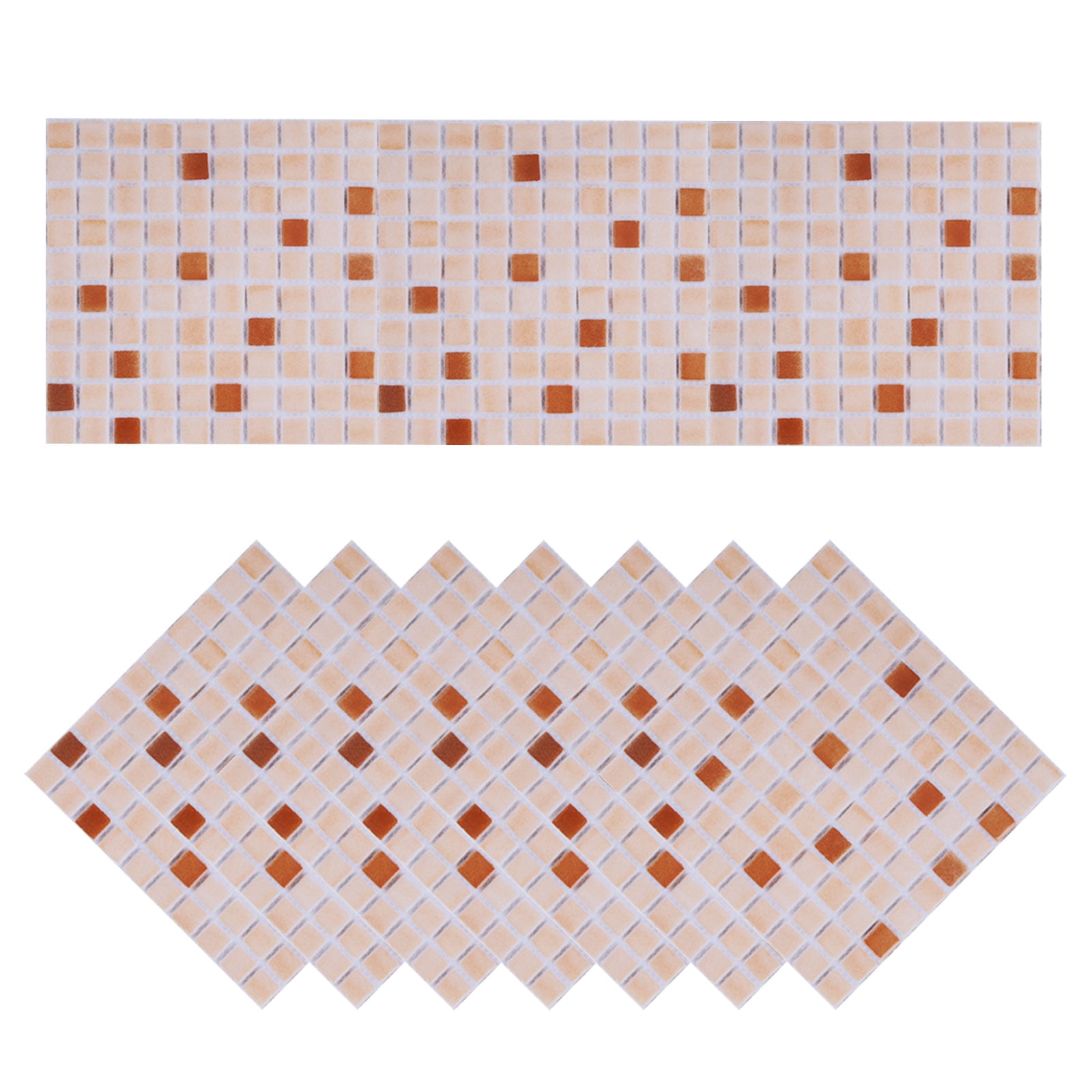 Uxcell 10Pcs Mosaic Tile Stickers, 15x15cm Wallpaper Self-Adhesive ...