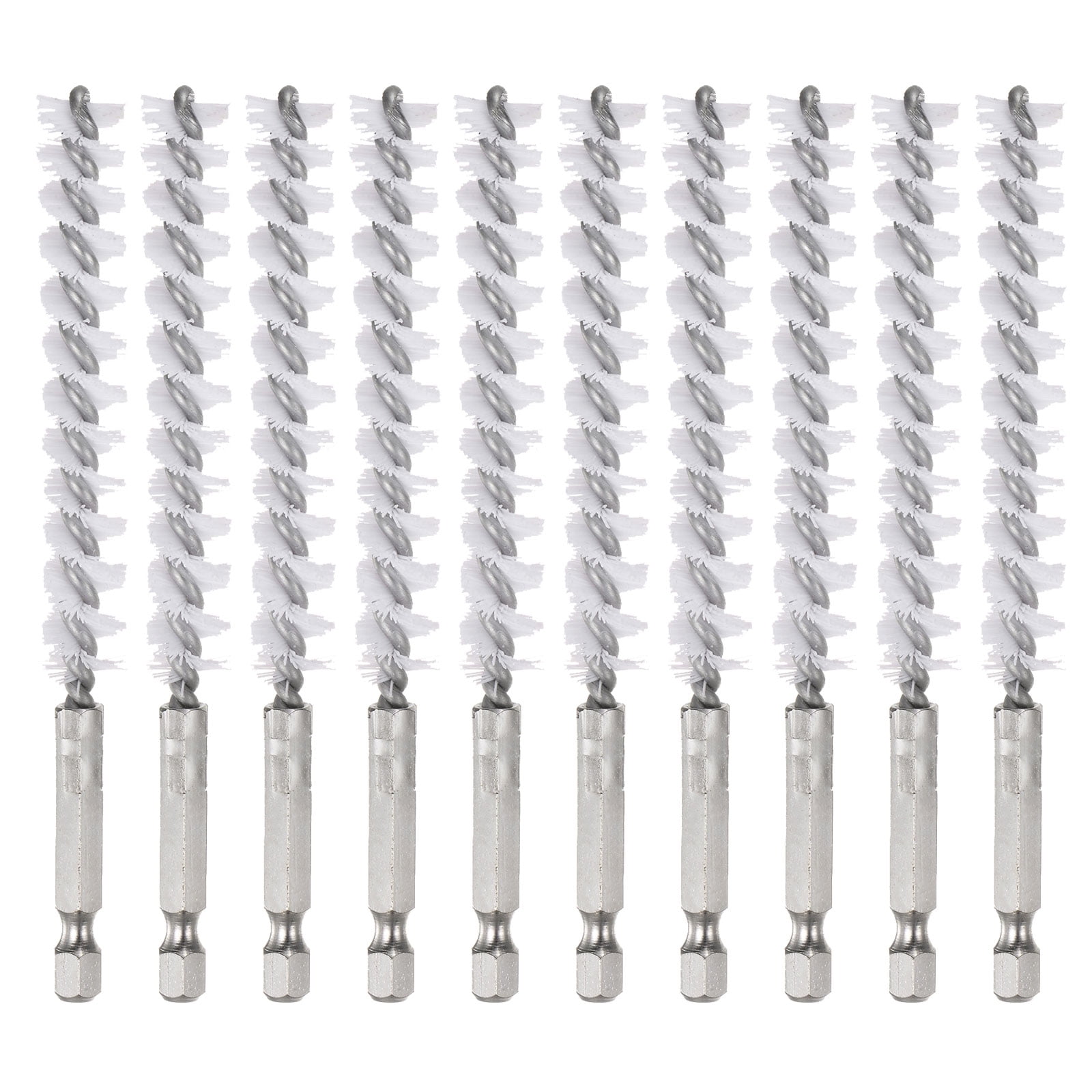 Uxcell 10Pcs Nylon Bore Brush 11mm Dia 4.5" Long Cleaning Twisted Wire ...