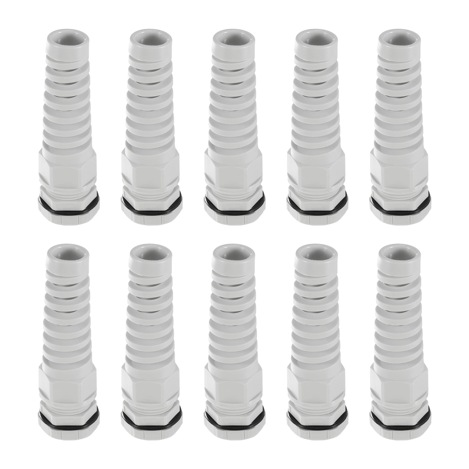 Uxcell 10Pcs PG7 Cable Gland Waterproof Strain Relief Cord Connector Spiral Nylon Joint for 3-6 ...