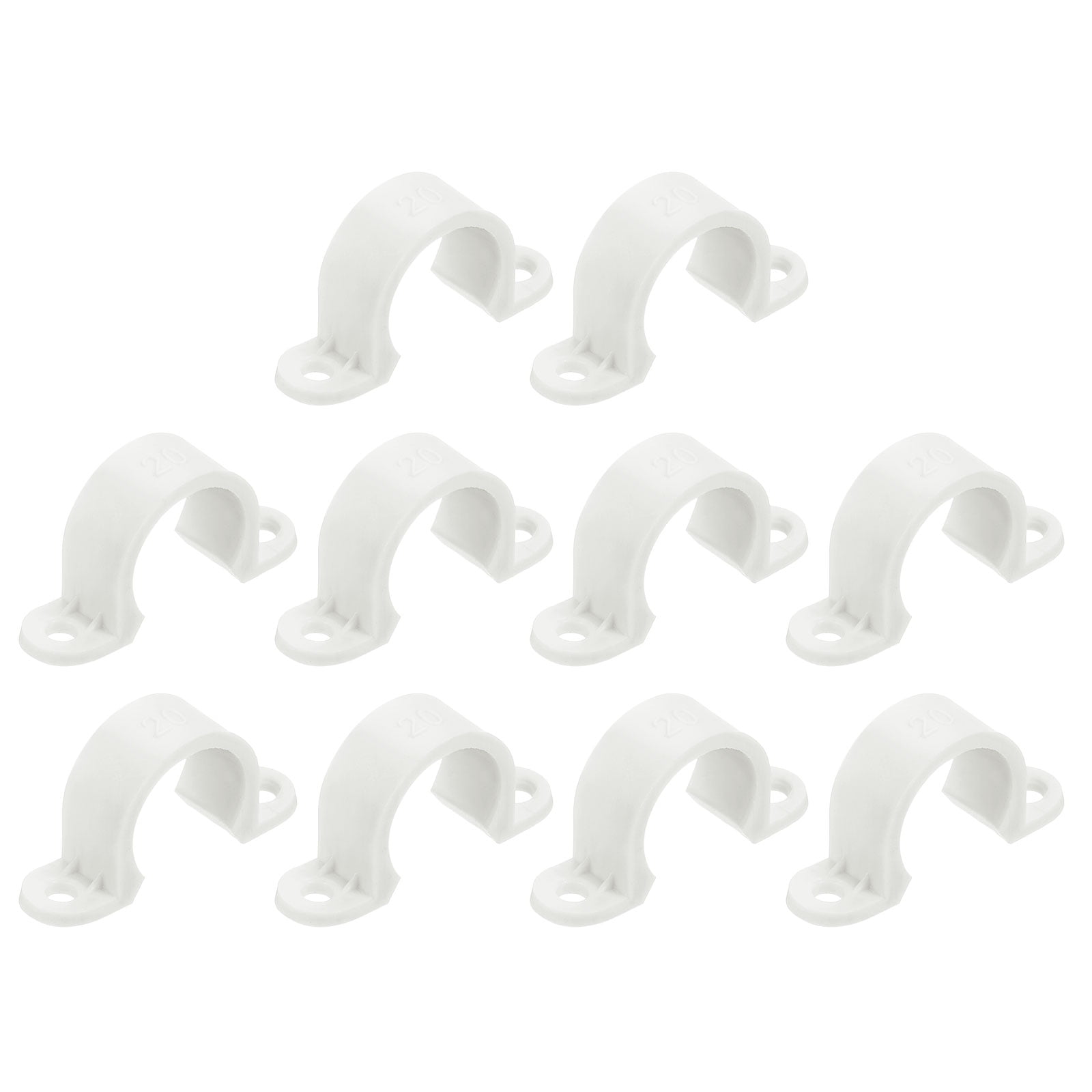Uxcell 10Pcs Pipe Straps, 20mm Plastic Conduit Strap, Two Hole Pipe ...