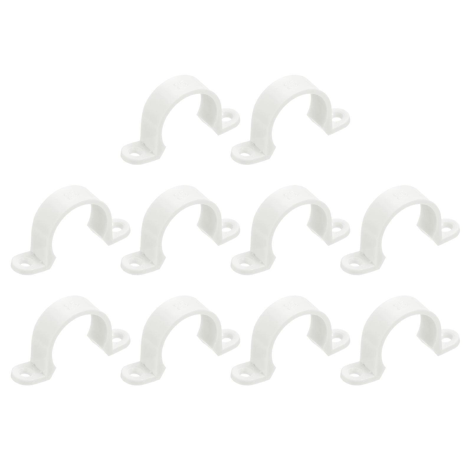 Uxcell 10Pcs PVC Pipe Straps, 25mm Plastic Conduit Strap, Two Hole PVC ...