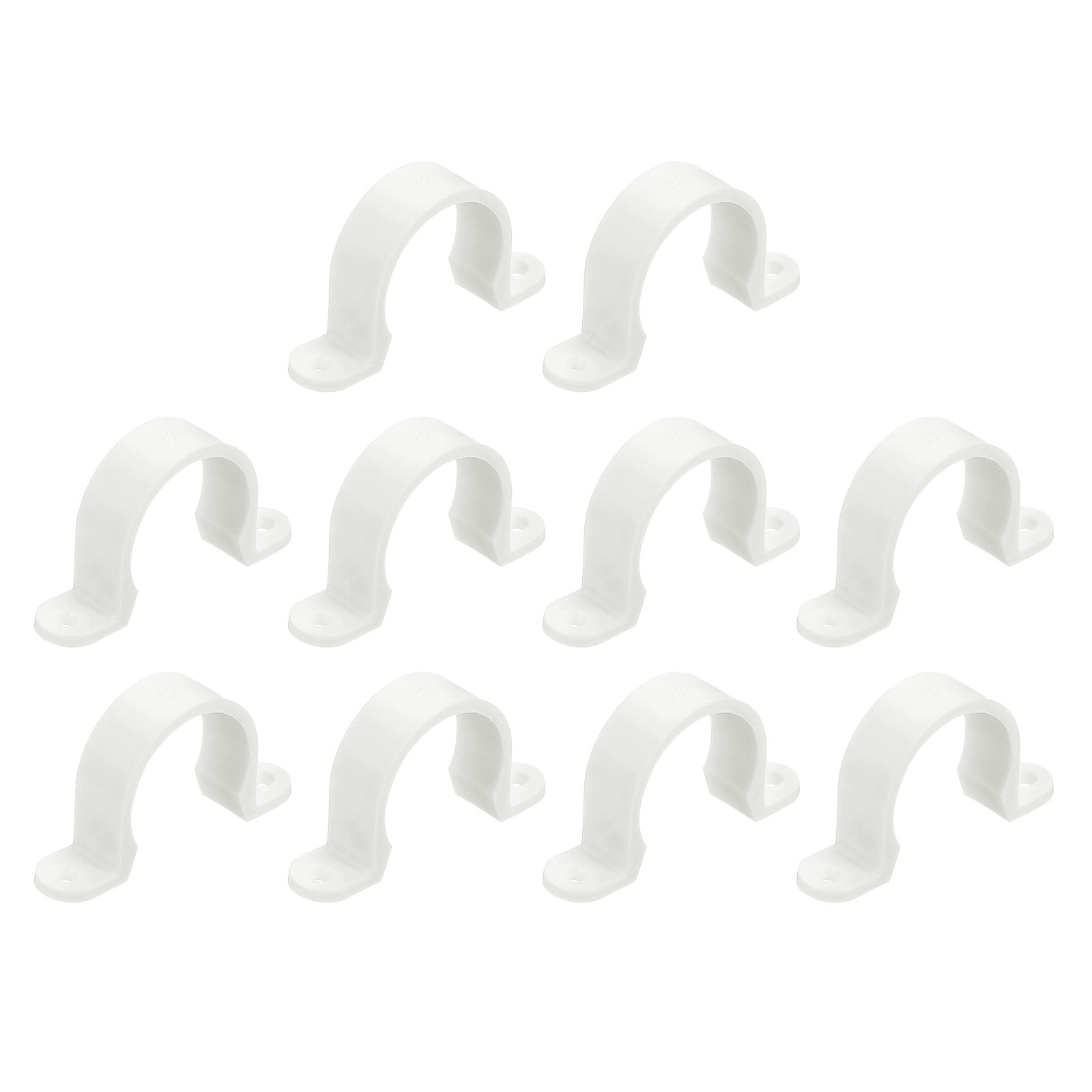 Uxcell 10Pcs PVC Pipe Straps, 32mm Plastic Conduit Strap, Two Hole PVC ...