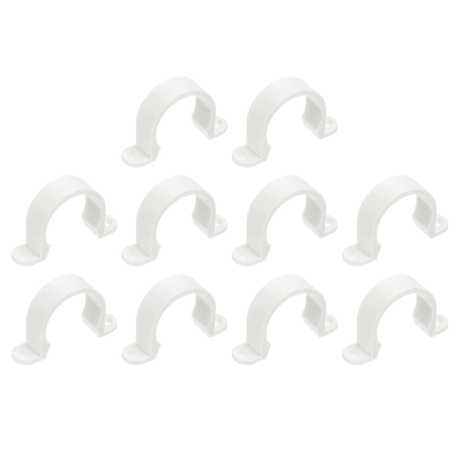 Uxcell 10Pcs Pipe Straps, 40mm Plastic Conduit Strap, Two Hole Pipe ...